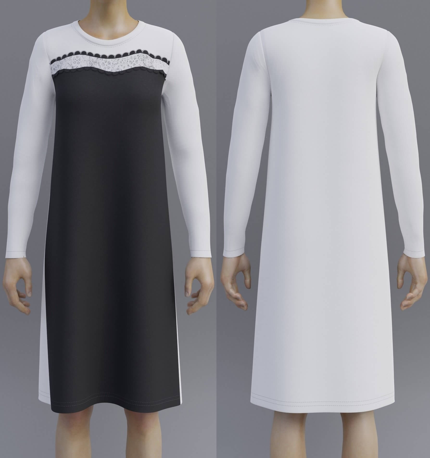 Sheath Female Dress - 2 Textures 3D Model by vicky180