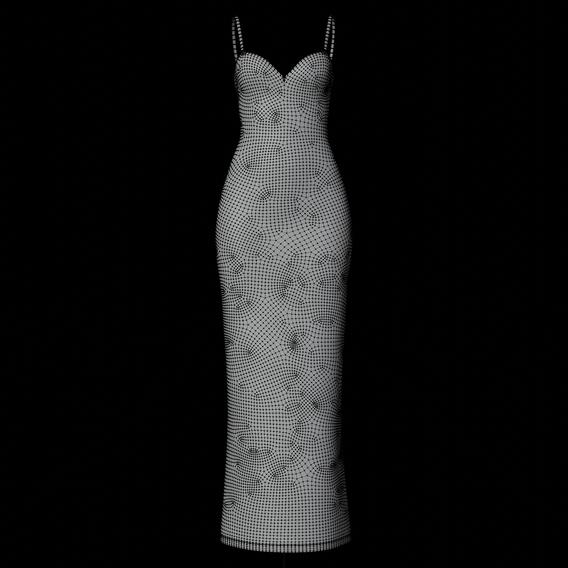 Silk Floral Prom Dress - Evening Gown 3D Model by vicky180
