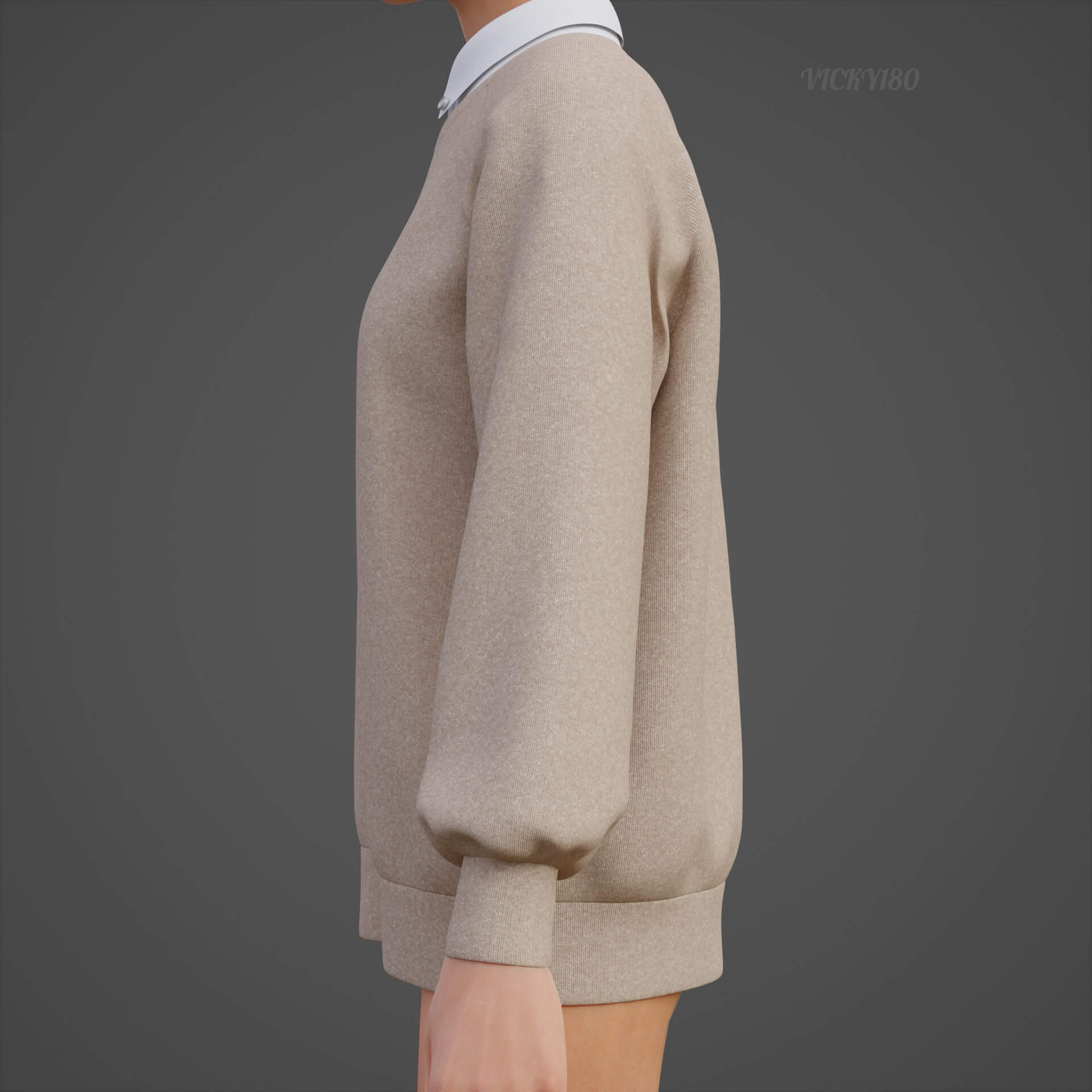 Sweater and Collared Shirt - Knit Pullover formal clothing 3D Model by ...