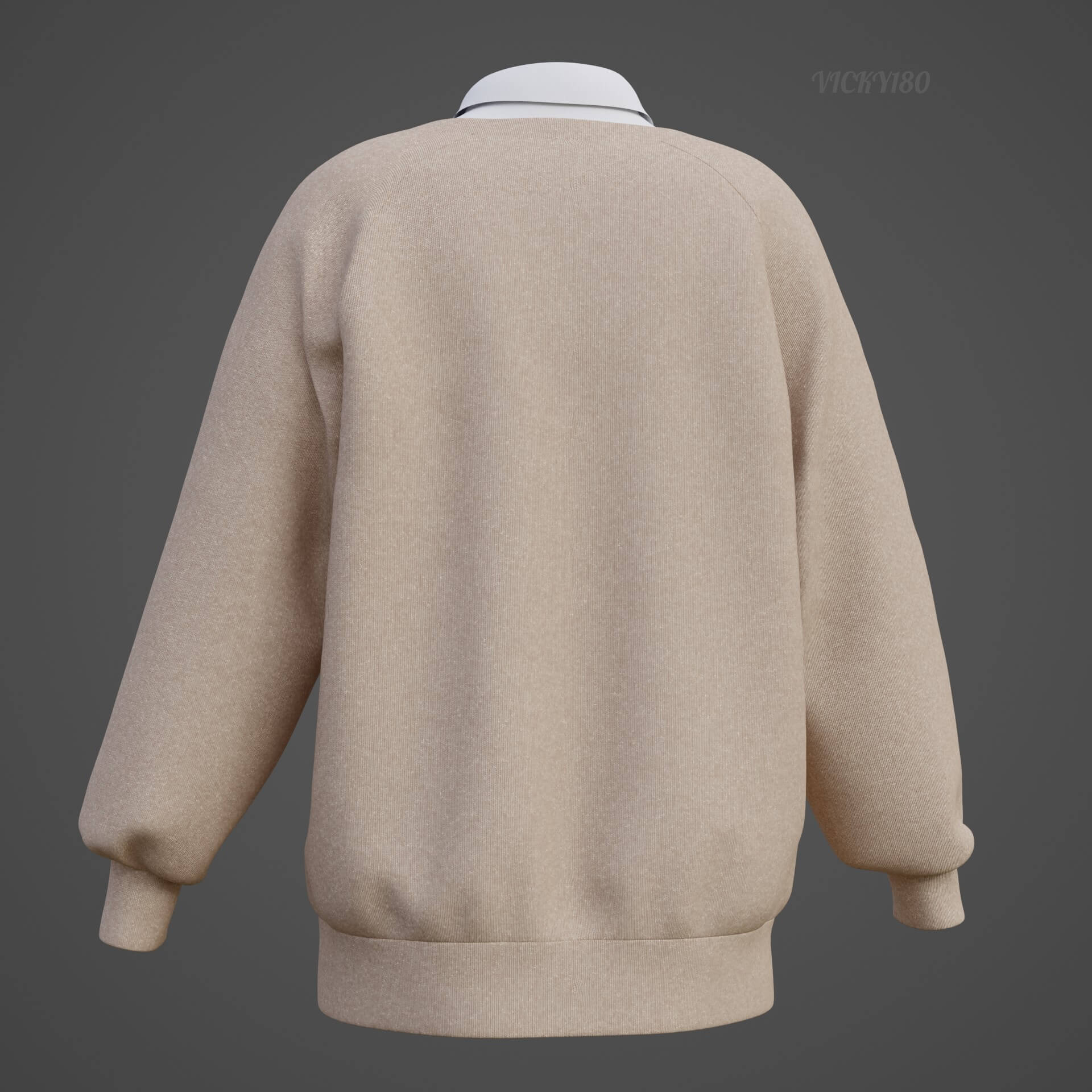 Sweater and Collared Shirt - Knit Pullover formal clothing 3D Model by ...