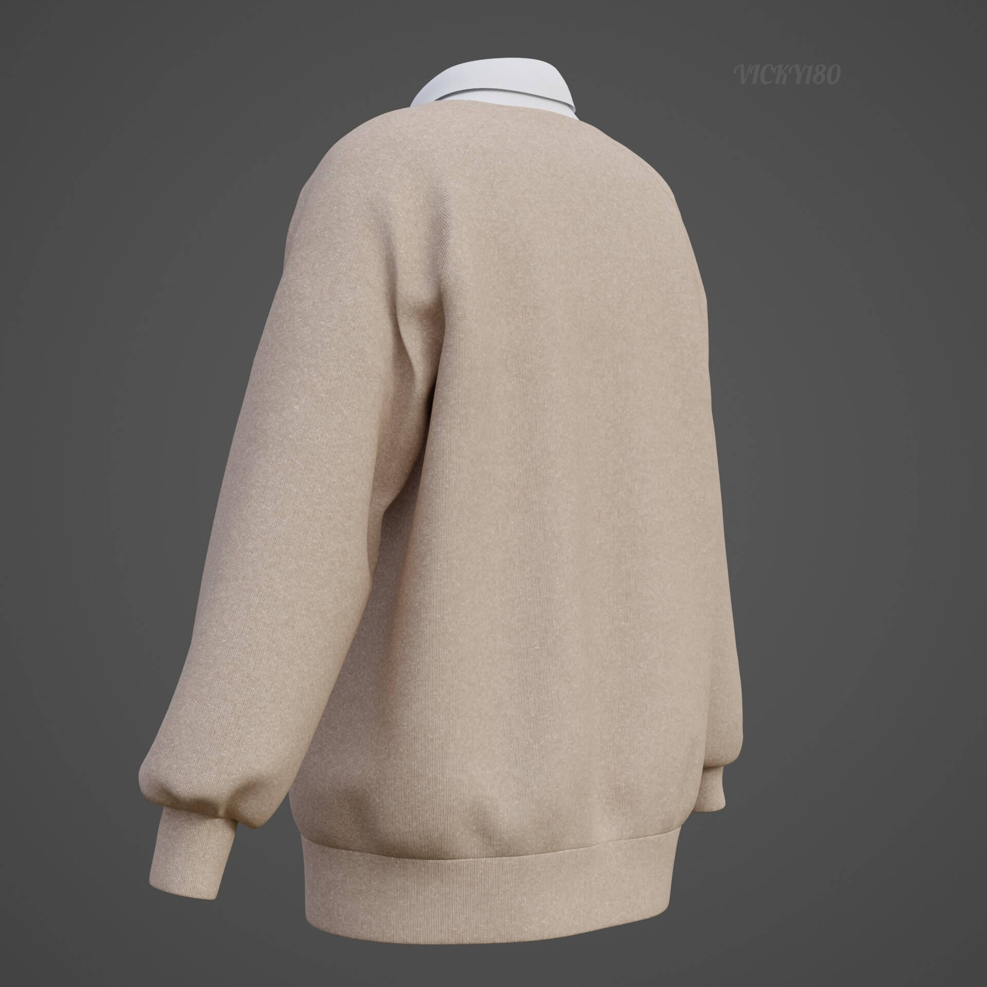 Sweater and Collared Shirt - Knit Pullover formal clothing 3D Model by ...