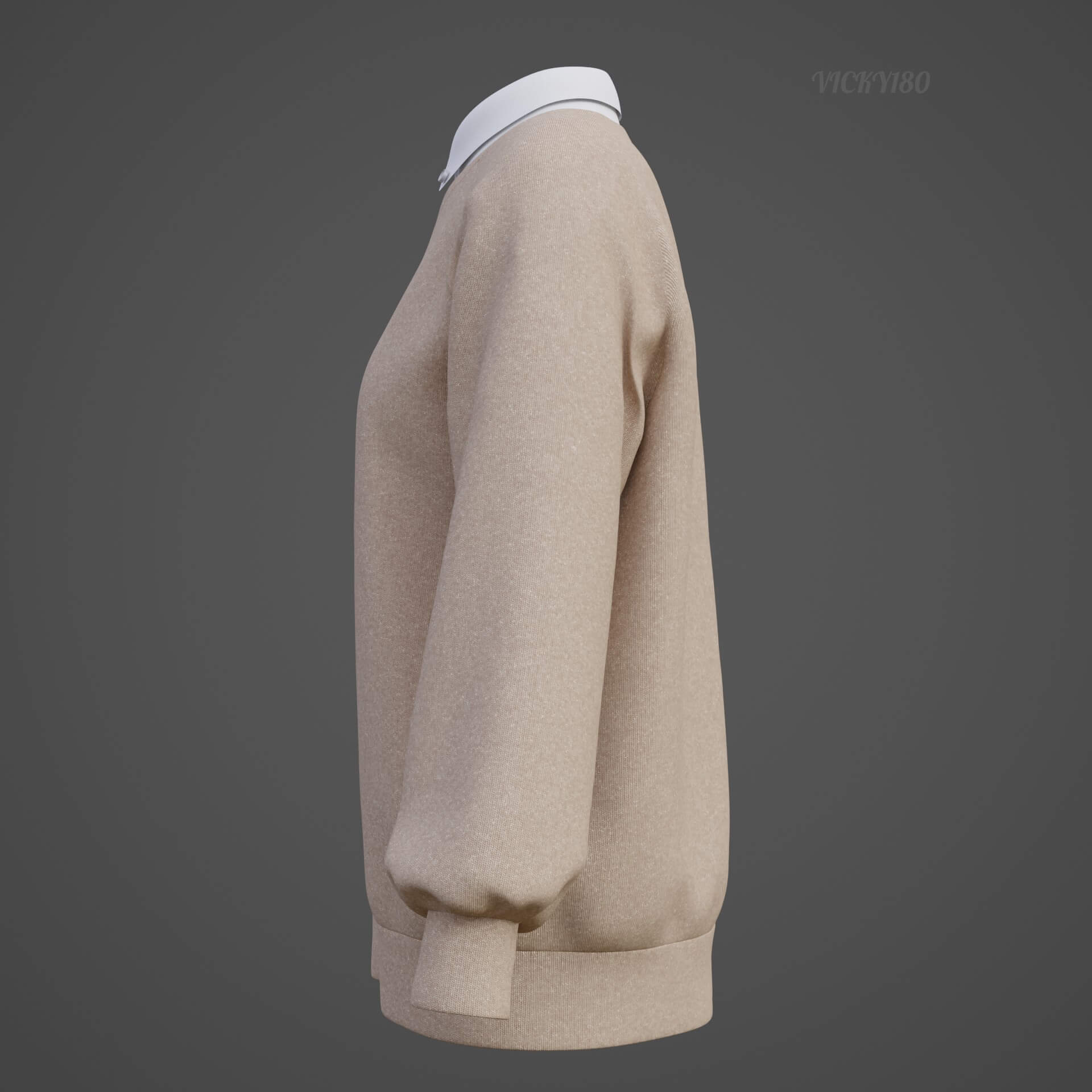 Sweater and Collared Shirt - Knit Pullover formal clothing 3D Model by ...