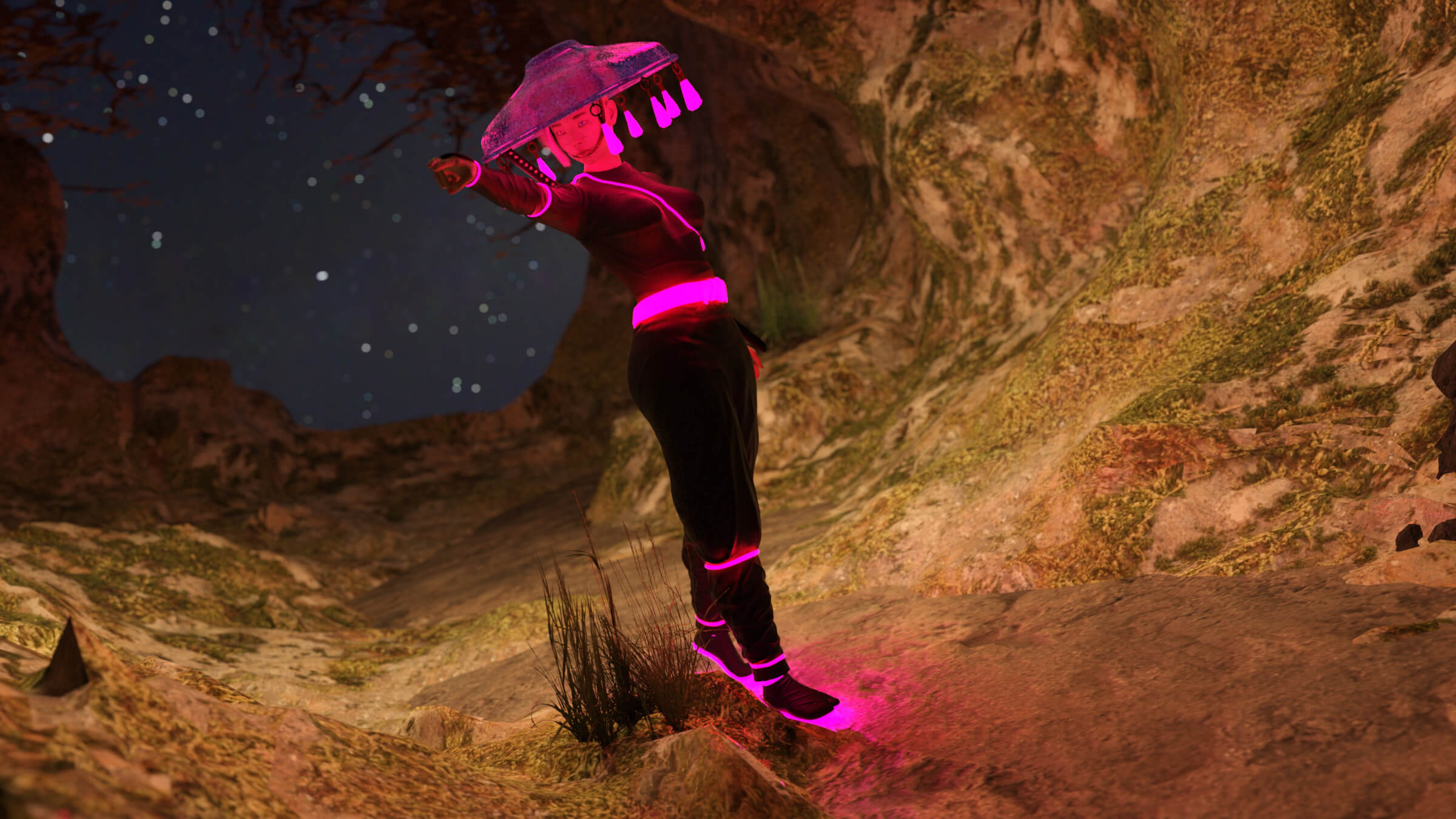 Cyber Glow 3D Render, Digital Art by vicster56