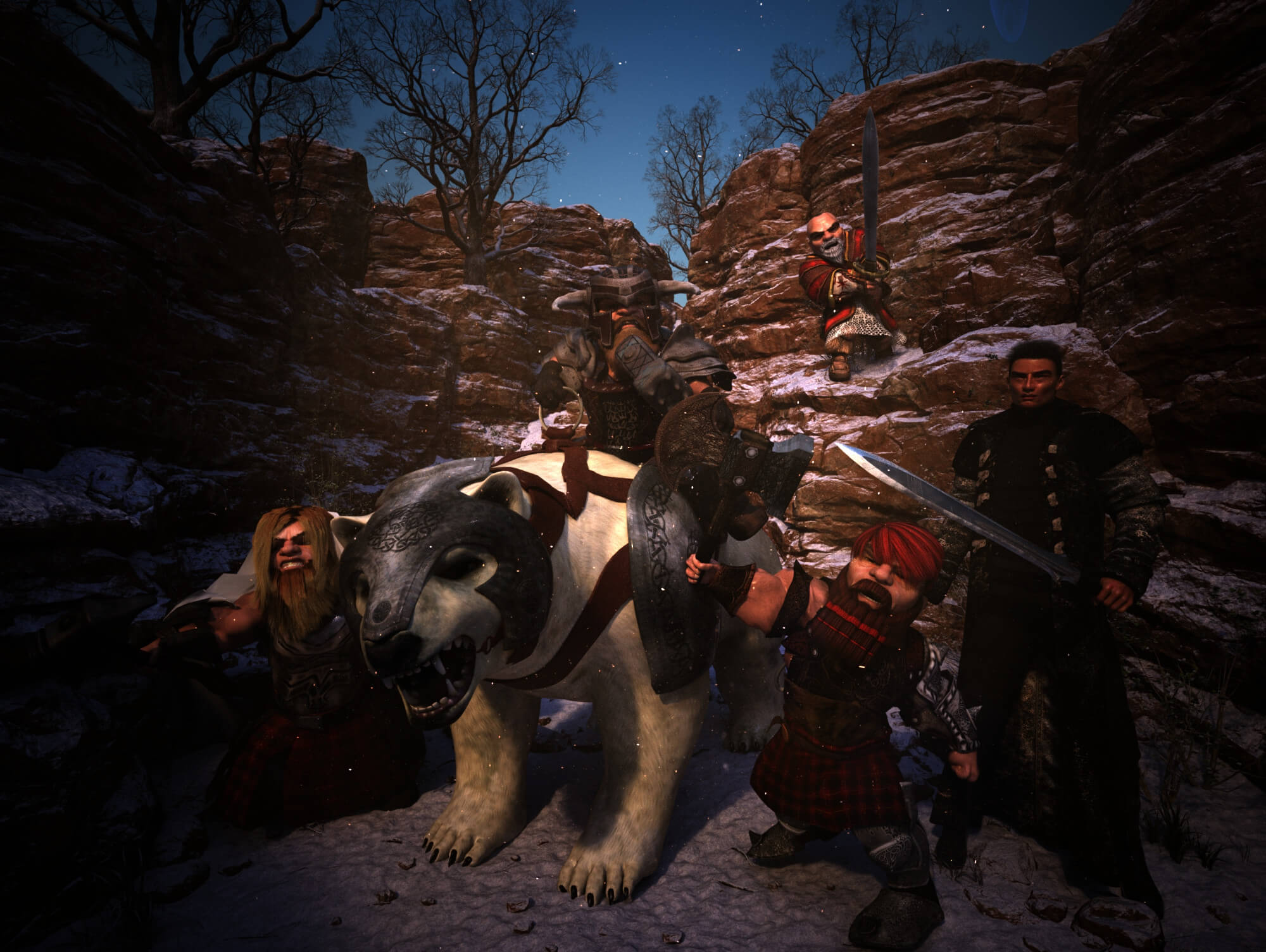 Dwarvez Recon Party plus One 3D Render, Digital Art by vicster56