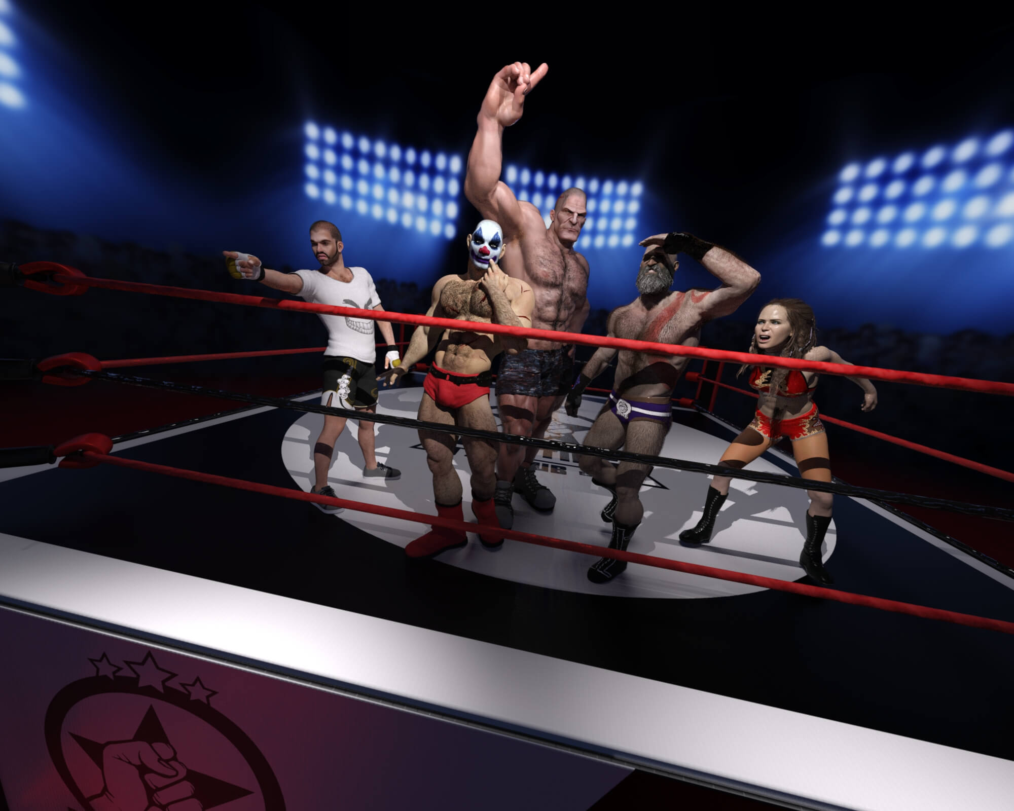 GOW WWE Mod 3D Render, Digital Art by vicster56