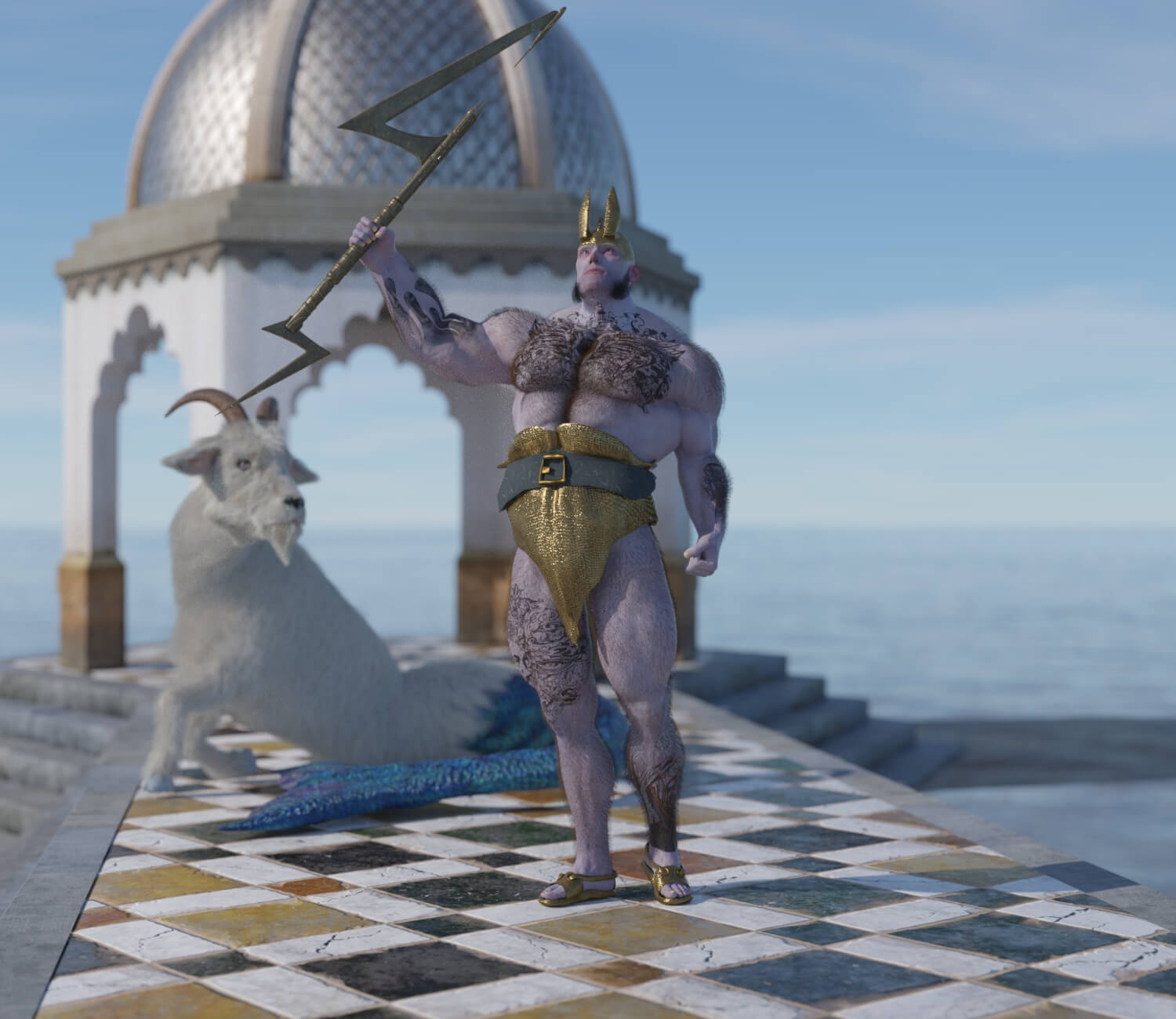 Hairy Demigod 3D Render, Digital Art by vicster56