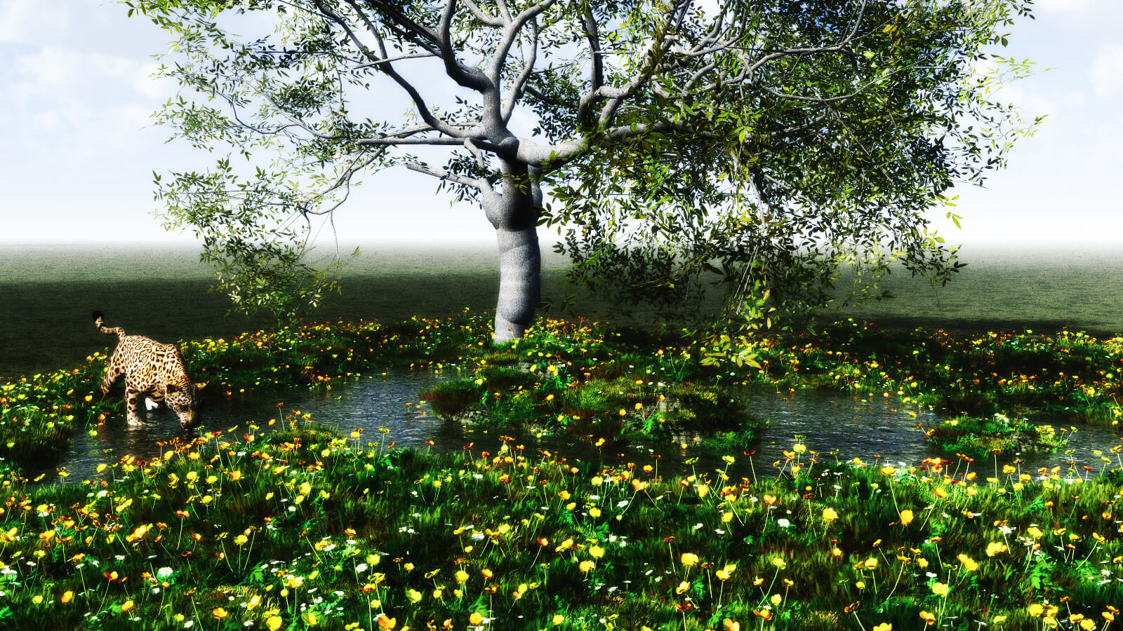 Water Hole 3D Render, Digital Art by vicster56