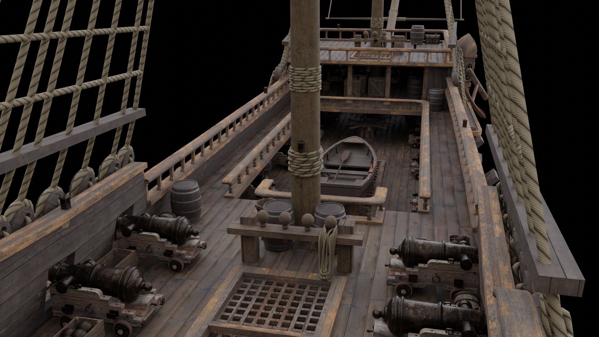 Pirates Ship Galleon Sailing Ship Game Ready - 3D Model by victorartonomy