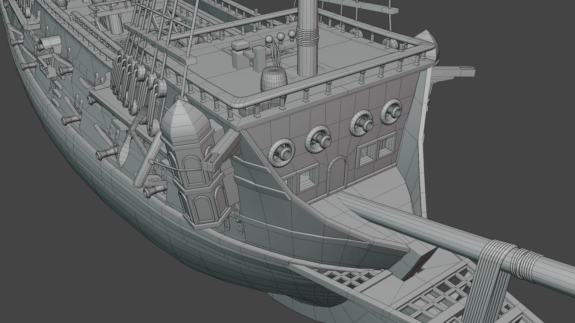 Pirates Ship Galleon Sailing Ship Game Ready - 3D Model by victorartonomy