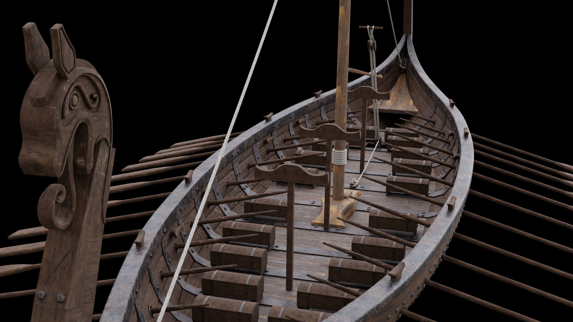 Viking Realistic Longship- Karvi- Boat Game Ready Low Poly 3D Model by ...