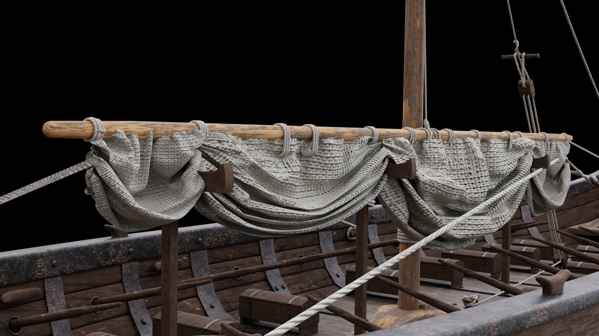 Viking Realistic Longship- Karvi- Boat Game Ready Low Poly 3D Model by ...