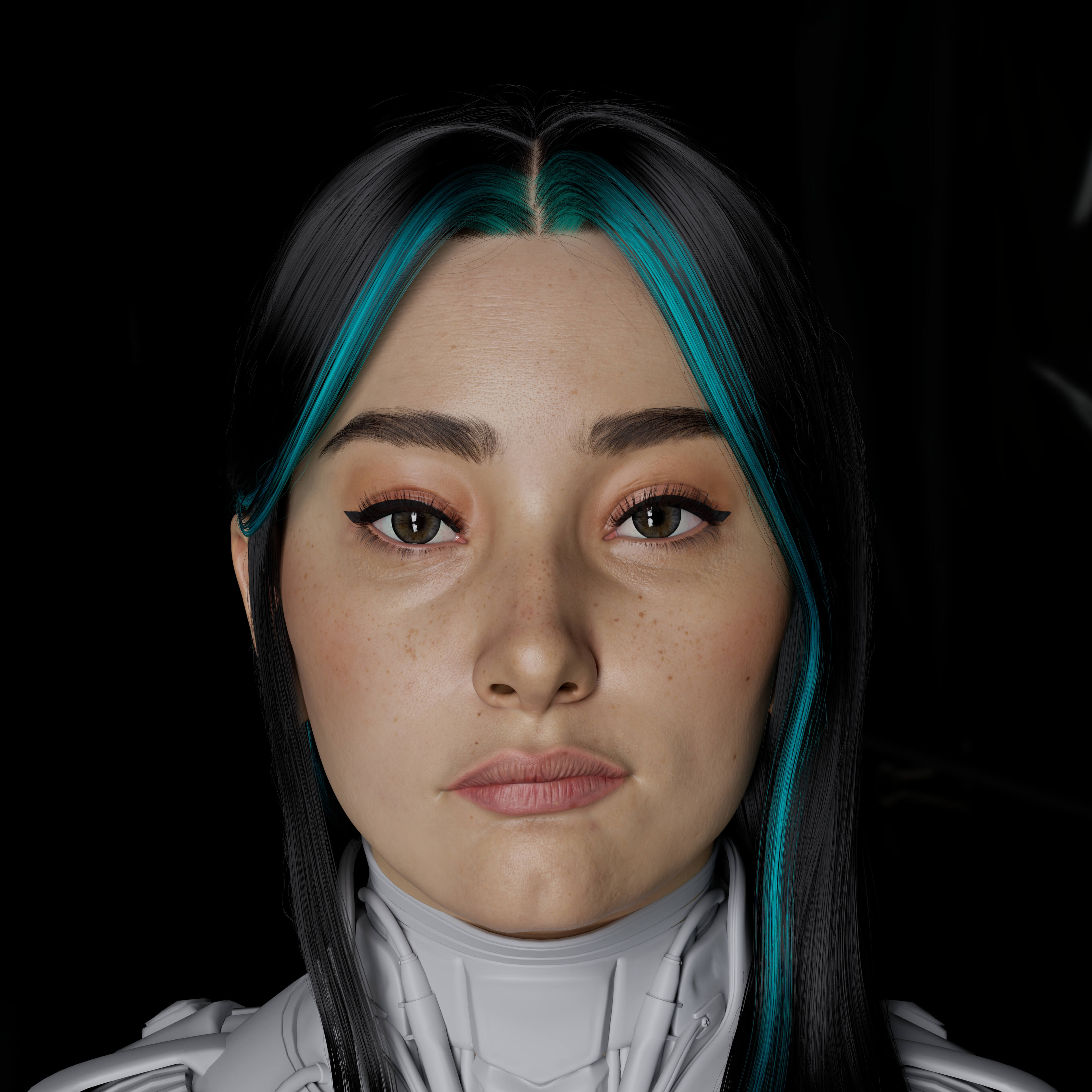 Character Camila Sci-Fi Girl 3D Render by VictorQuintero