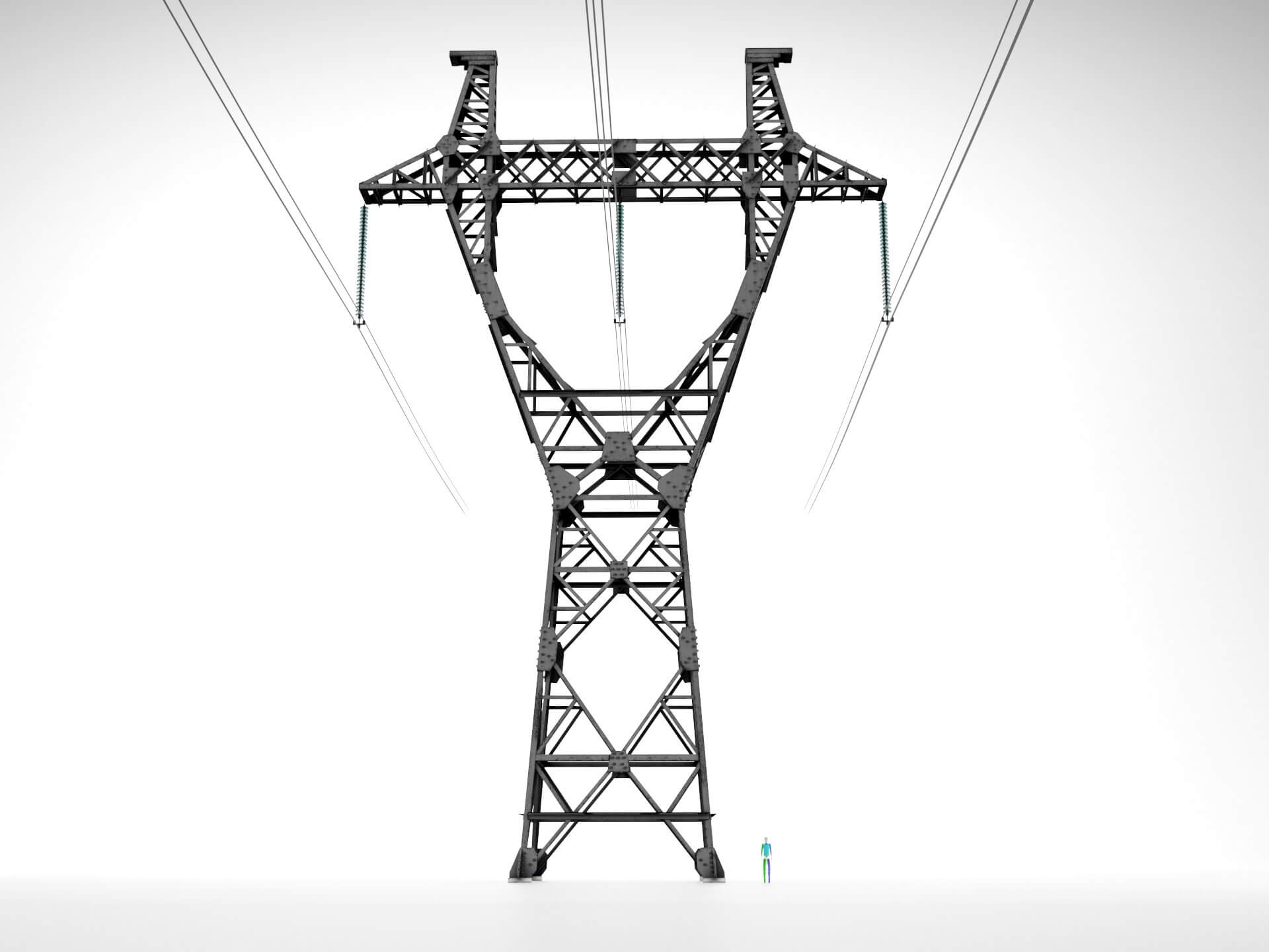 Power Line P1 Metal Structures - 3D Model by ViktorB