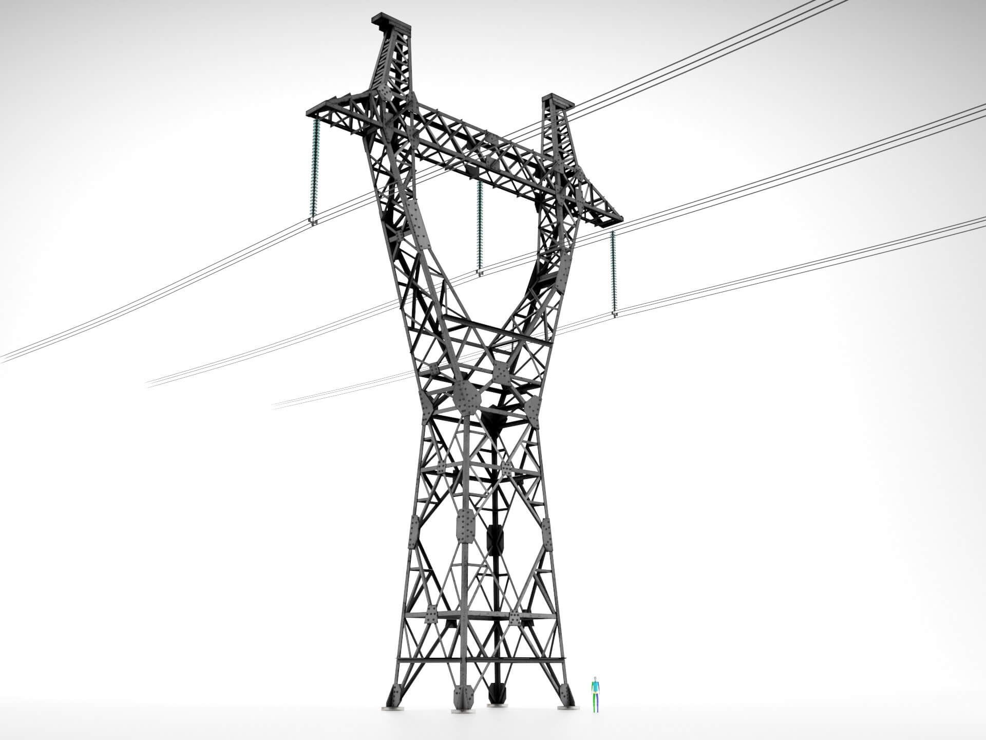 Power Line P1 Metal Structures - 3D Model by ViktorB