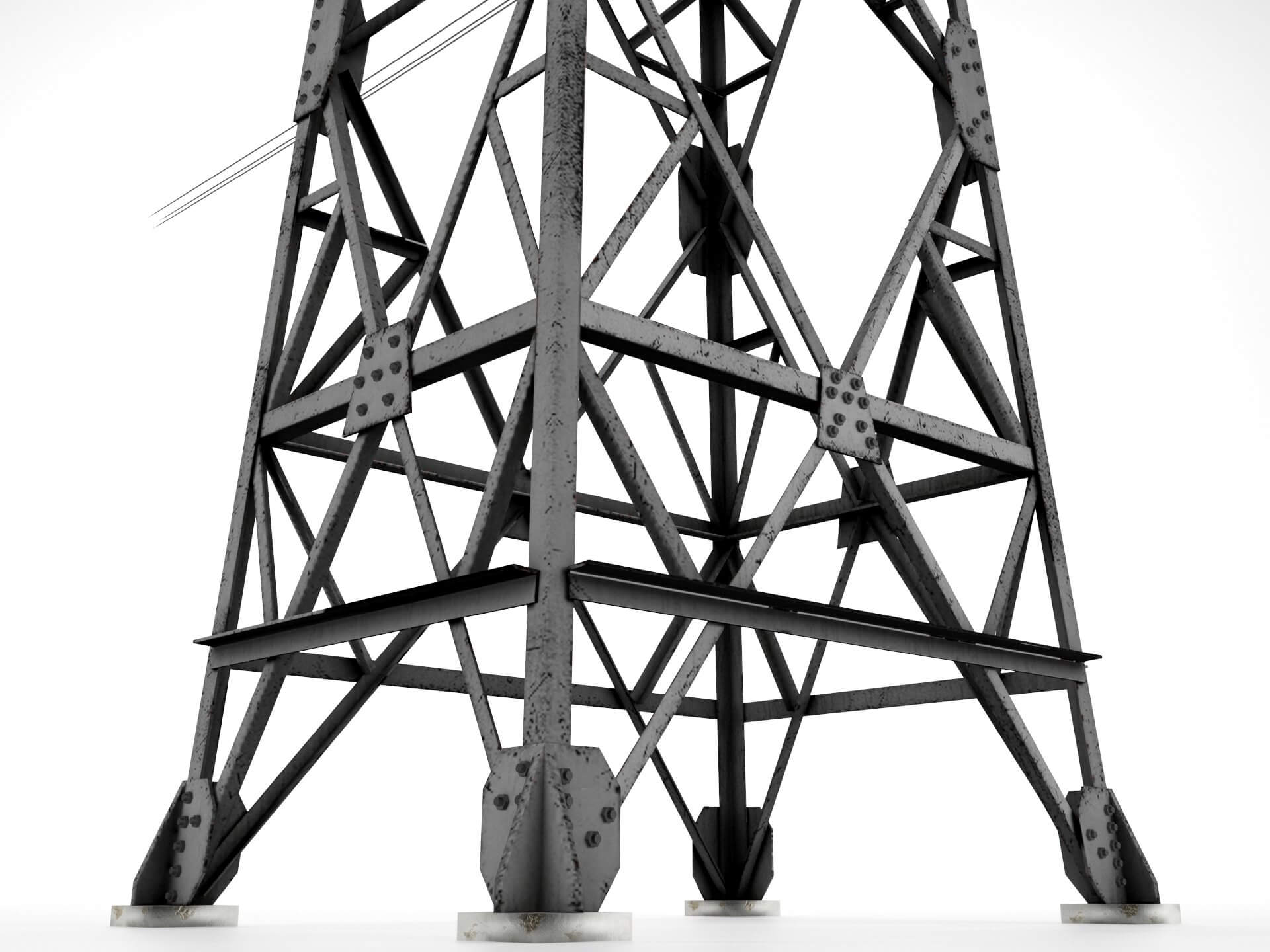 Power Line P1 Metal Structures - 3D Model by ViktorB