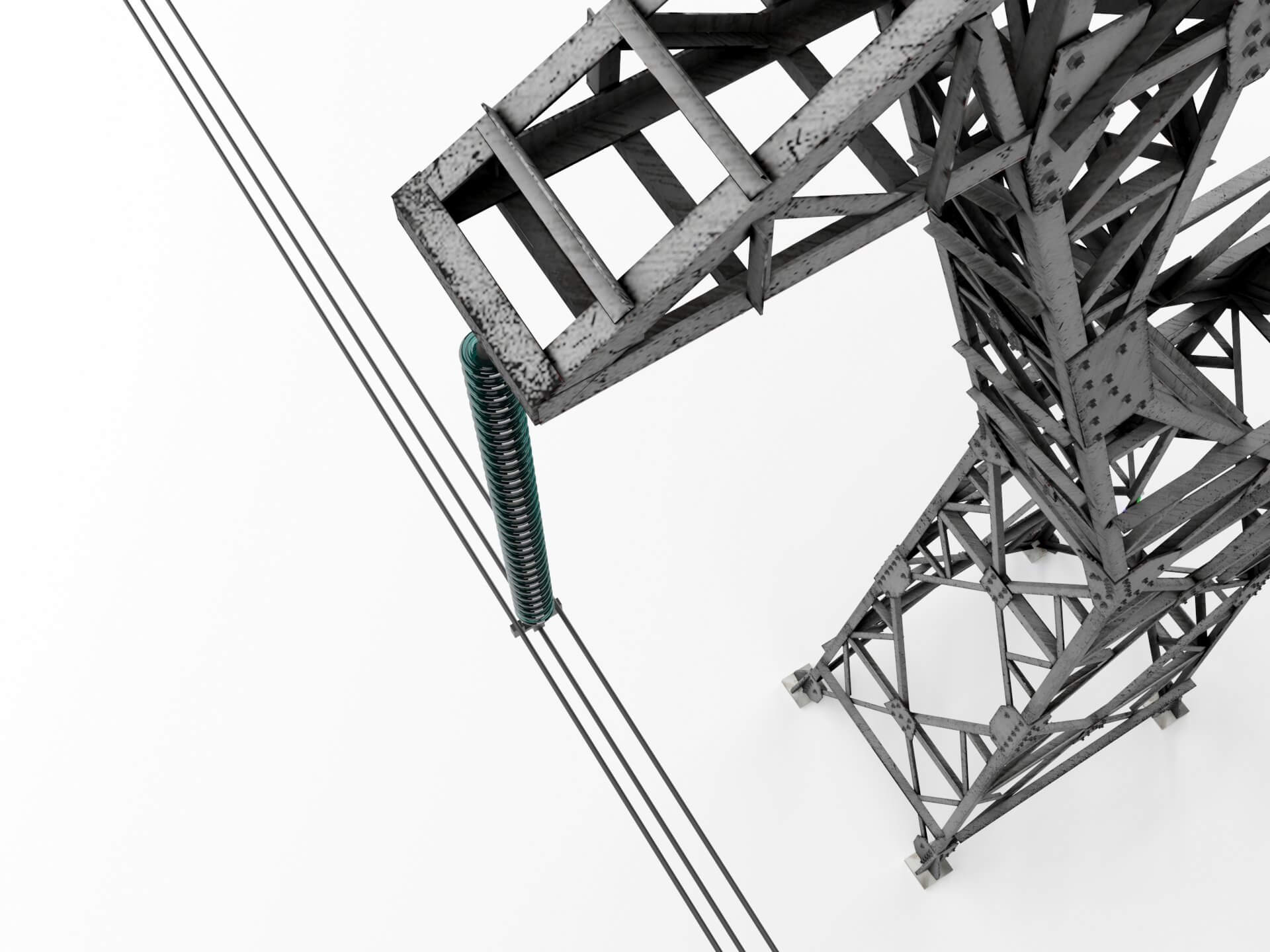 Power Line P1 Metal Structures - 3D Model by ViktorB