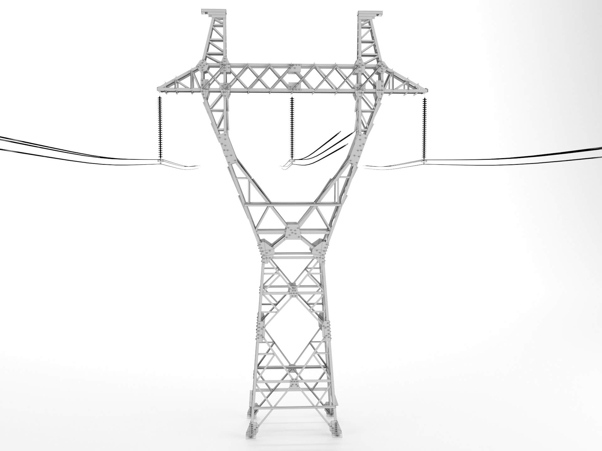 Power Line P1 Metal Structures - 3D Model by ViktorB