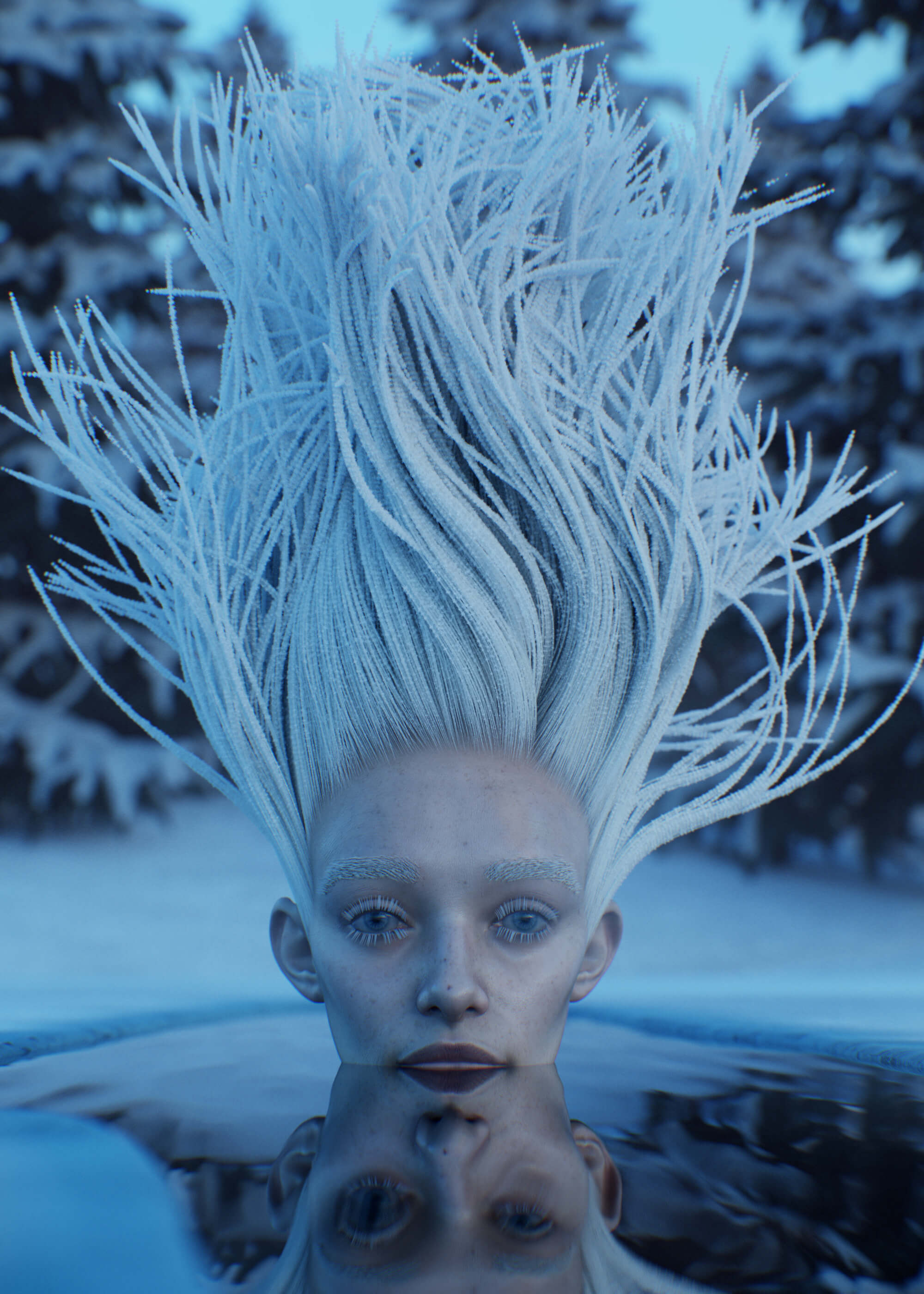 The Nordic Siren 3D Render, Digital Art by Ville Vainio