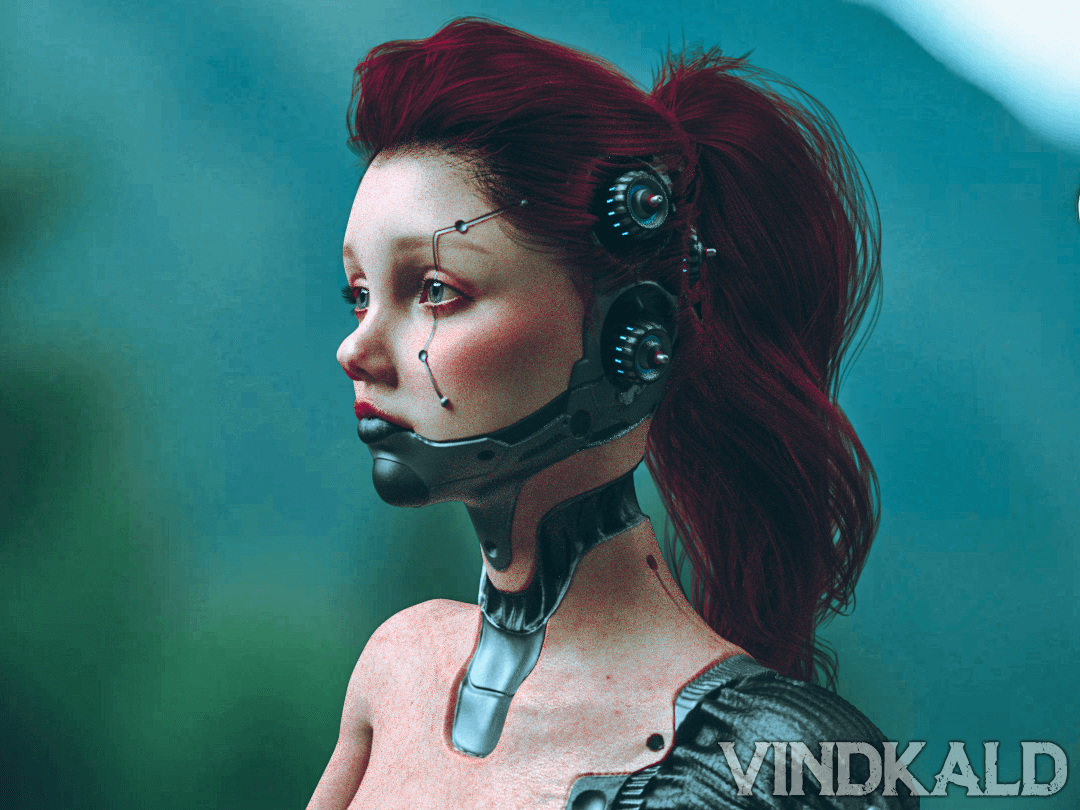 Future Girl 3D Render, Digital Art by Vindkald