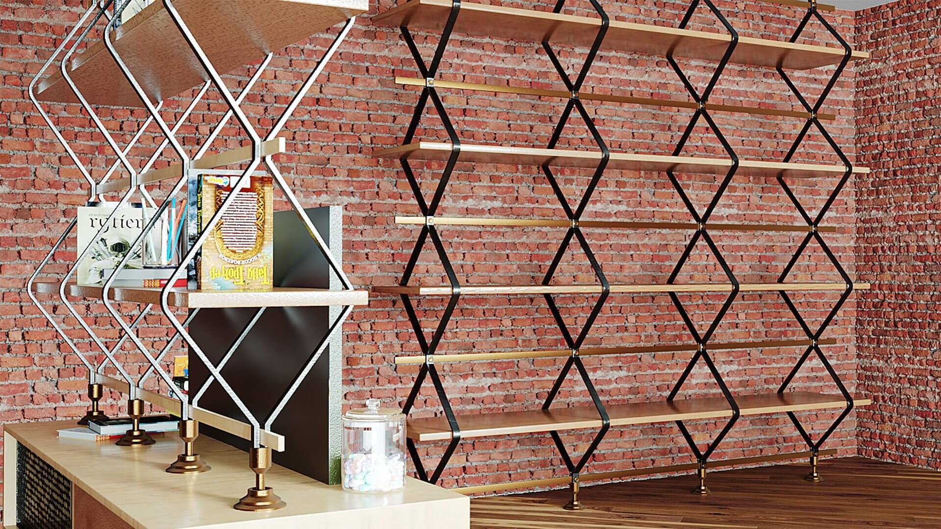 Romboidale Bookshelf - 3D Model by vip-demiurg