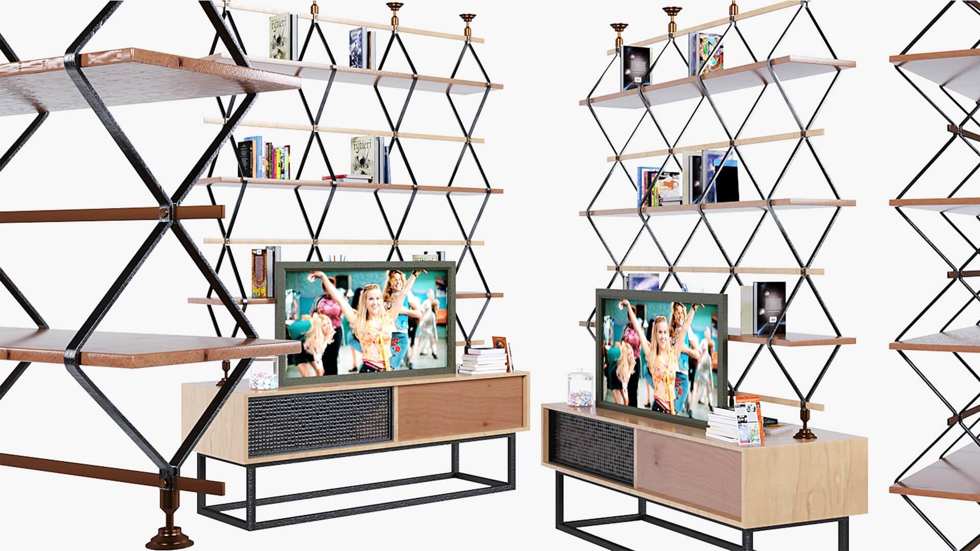 Romboidale Bookshelf - 3D Model by vip-demiurg