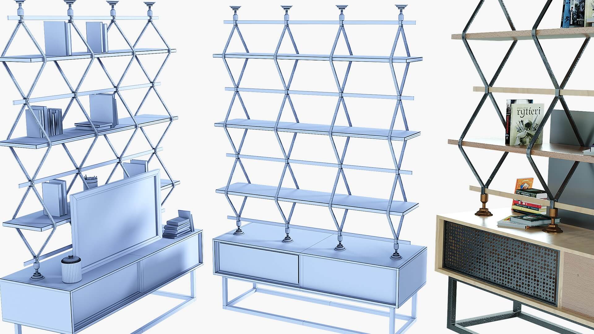 Romboidale Bookshelf - 3D Model by vip-demiurg