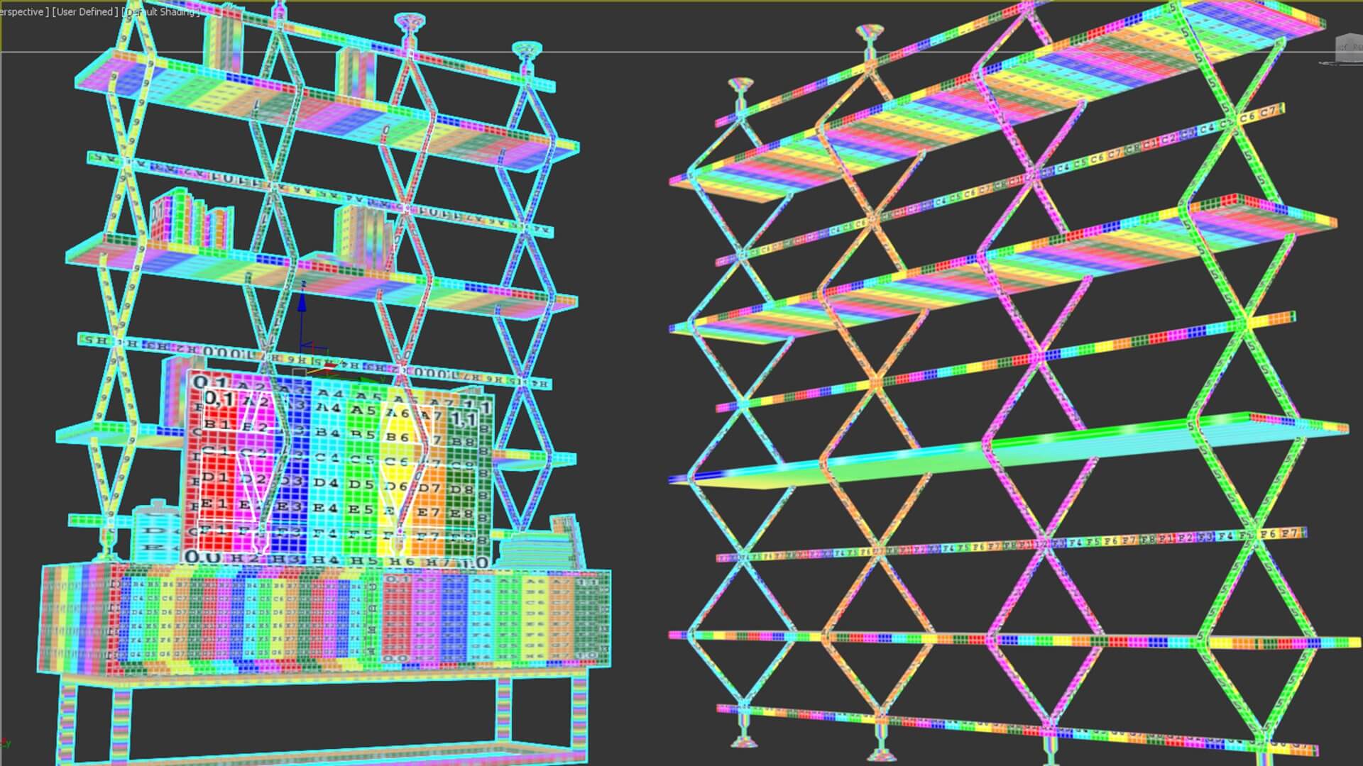 Romboidale Bookshelf - 3D Model by vip-demiurg