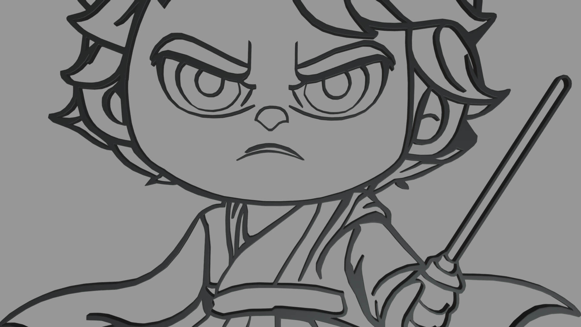 Anakin Skywalker Wall Silhouette 01 - 3D Model by ViperJr3D