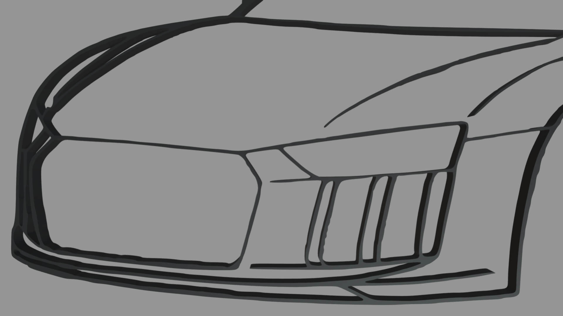 Audi R8 Perspective Wall Silhouette - 3D Model by ViperJr3D