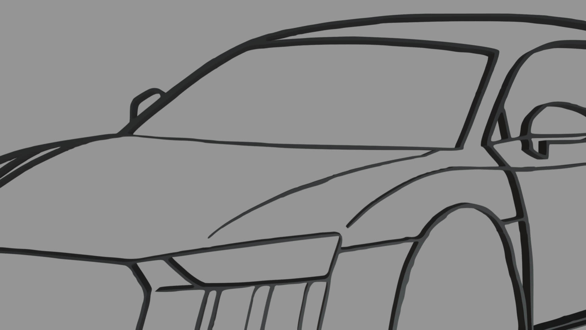 Audi R8 Perspective Wall Silhouette - 3D Model by ViperJr3D