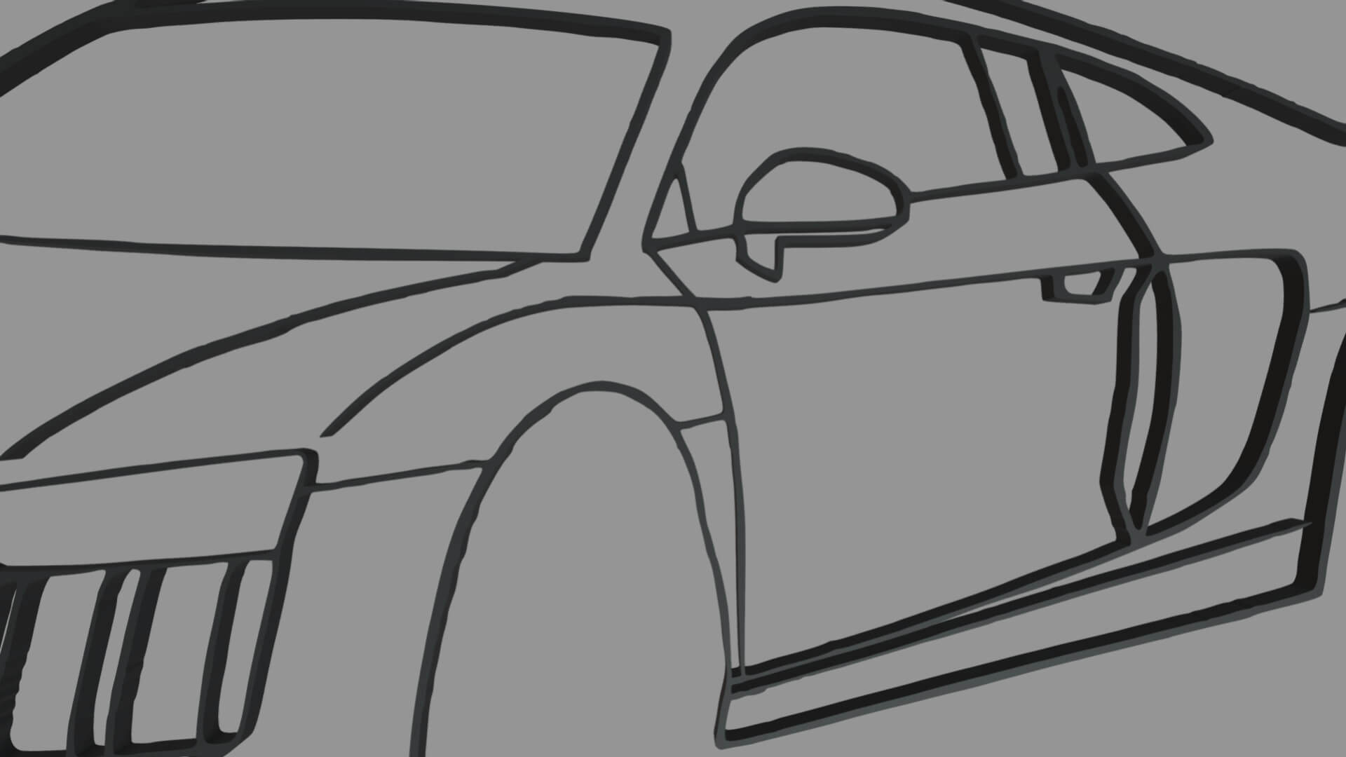 Audi R8 Perspective Wall Silhouette - 3D Model by ViperJr3D