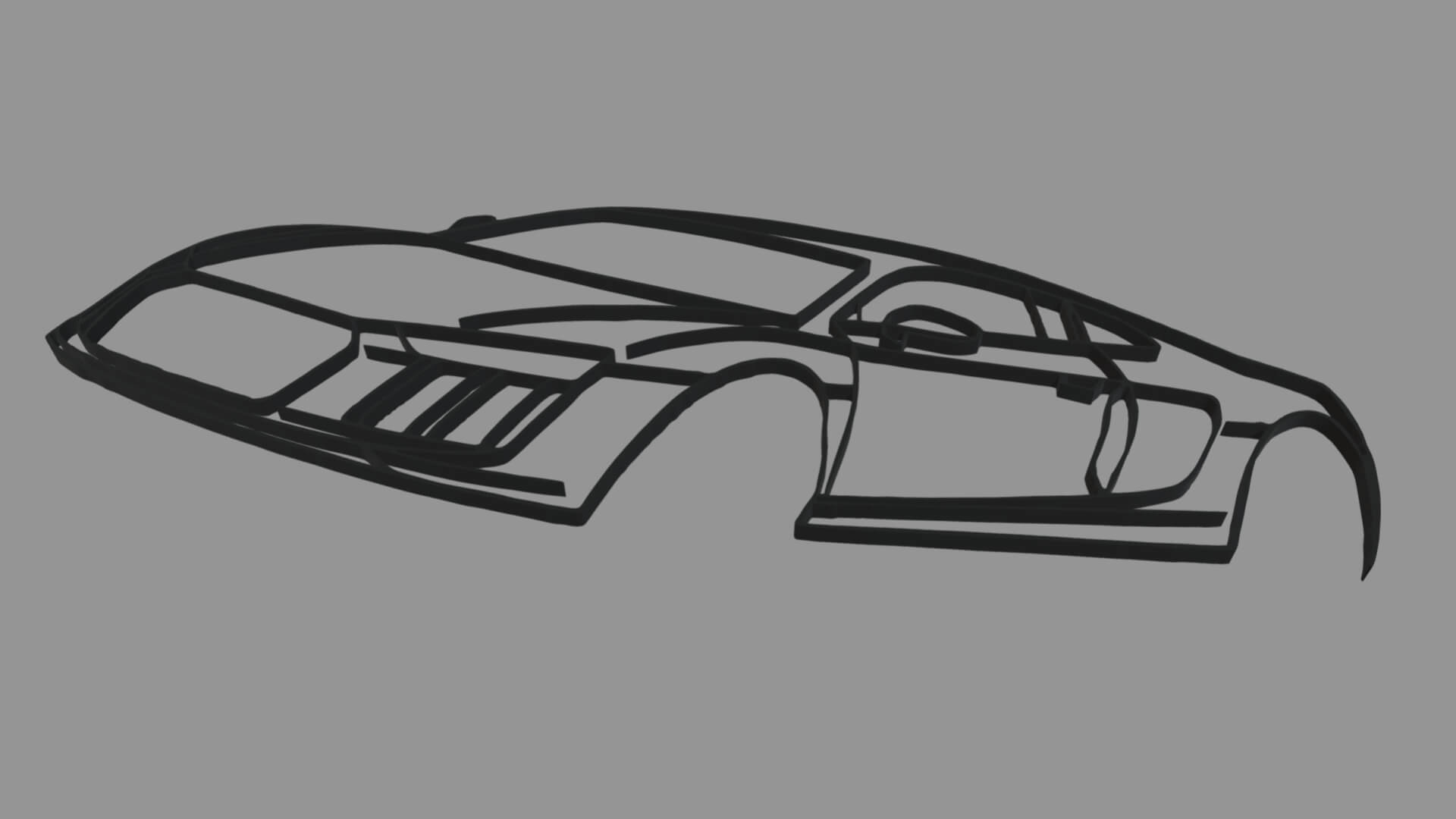 Audi R8 Perspective Wall Silhouette - 3D Model by ViperJr3D