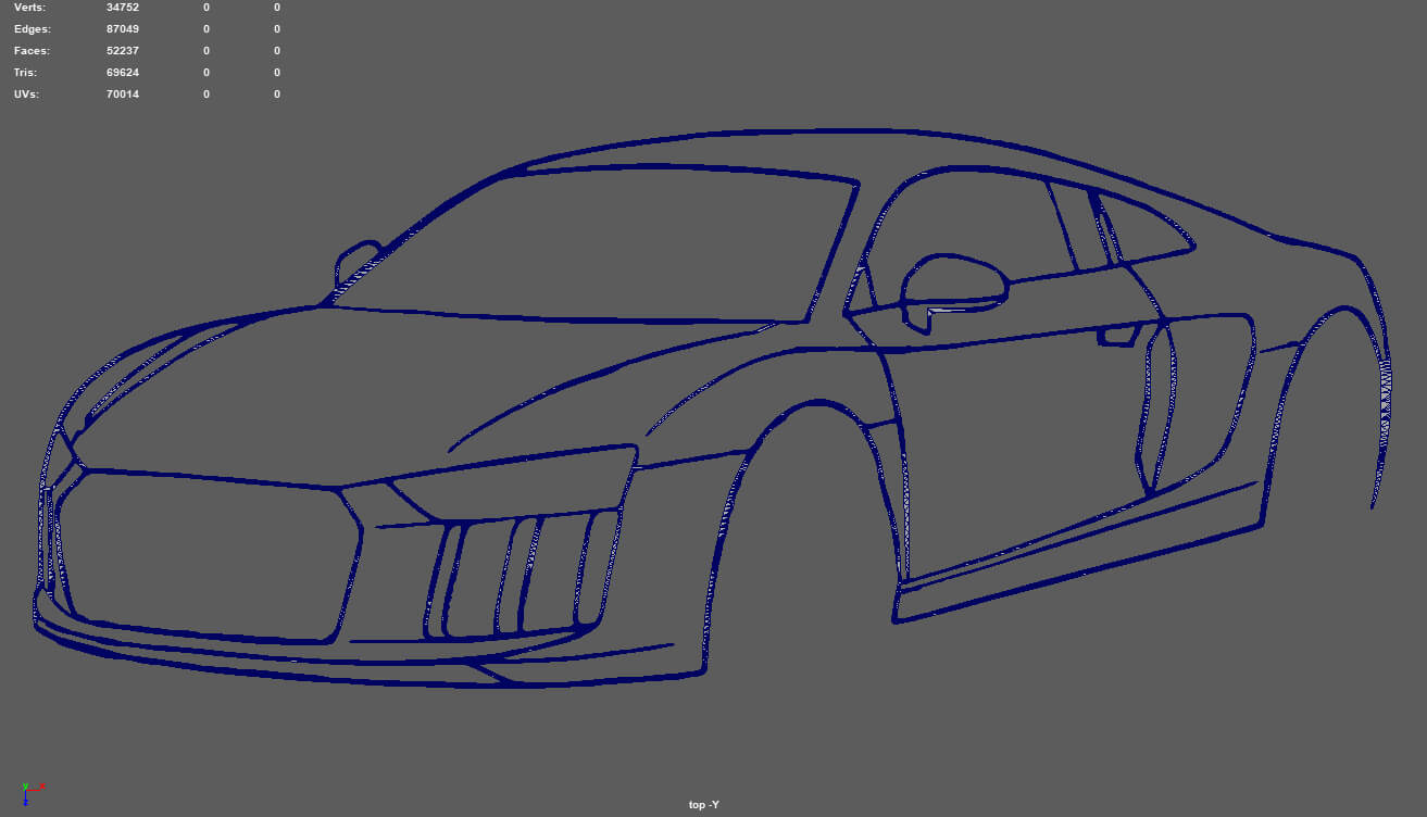 Audi R8 Perspective Wall Silhouette - 3D Model by ViperJr3D
