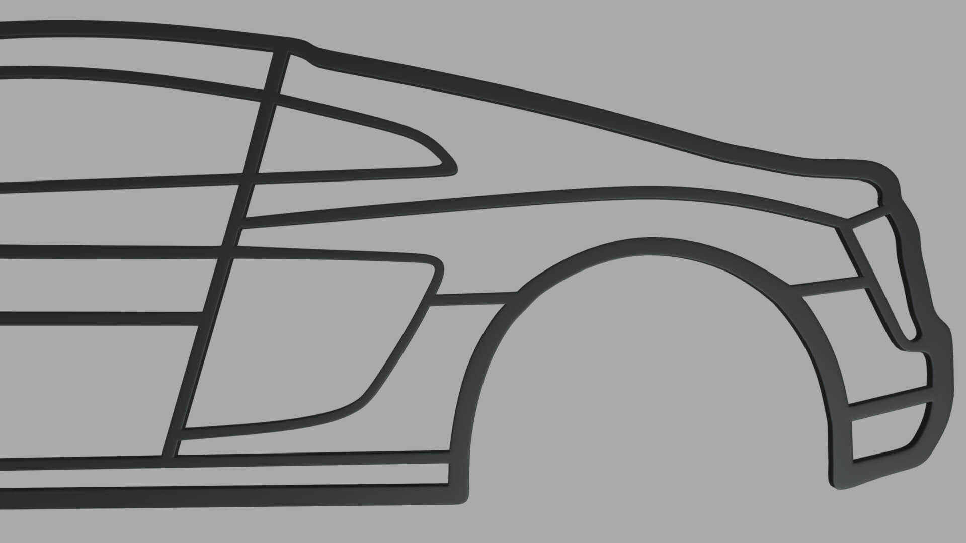 Audi R8 Wall Silhouette - 3D Model by ViperJr3D