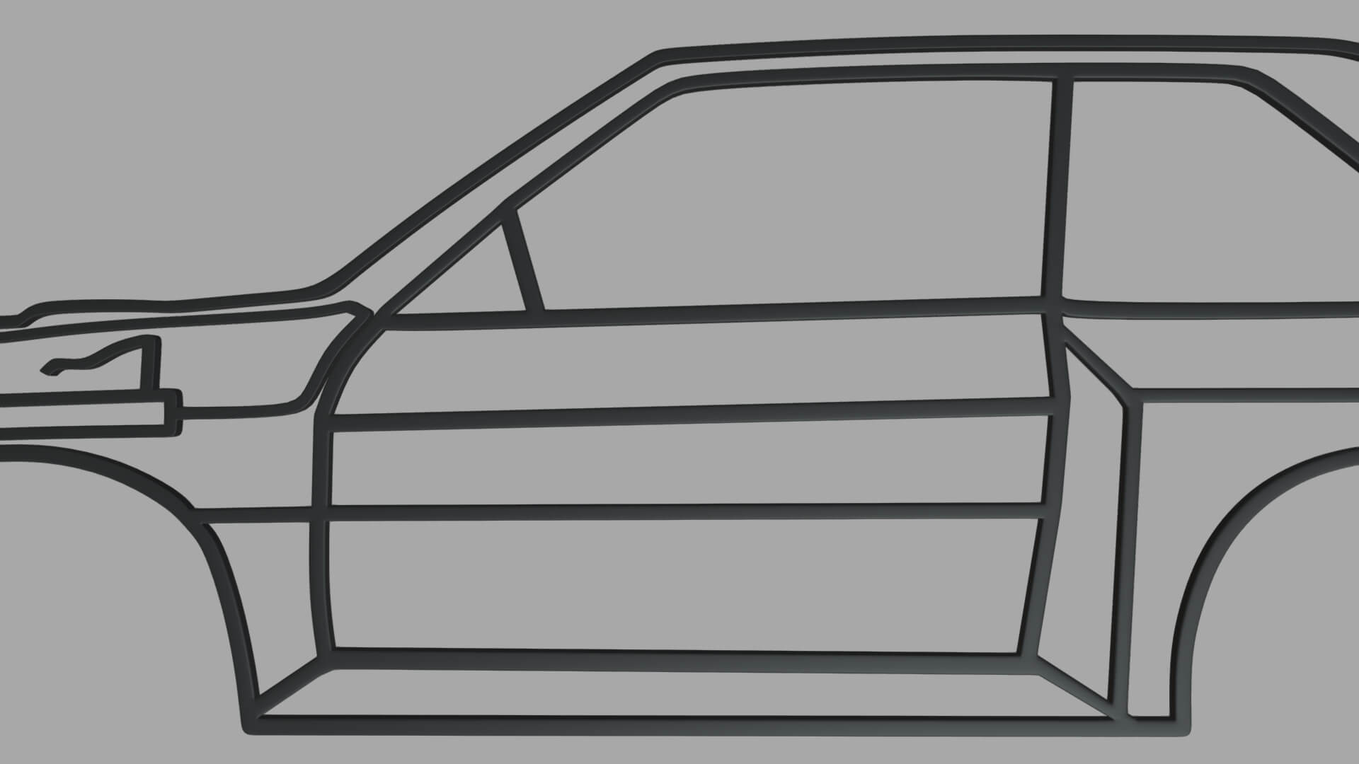 Audi S1 E2 Wall Silhouette - 3D Model by ViperJr3D