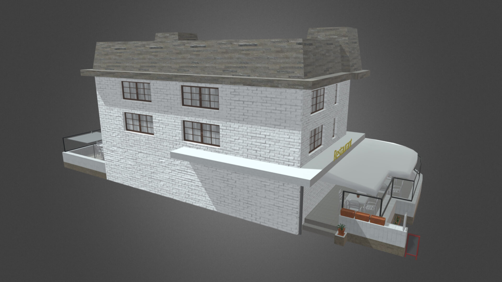 Bar Restaurant City Pack 01 Low Poly - 3D Model by ViperJr3D