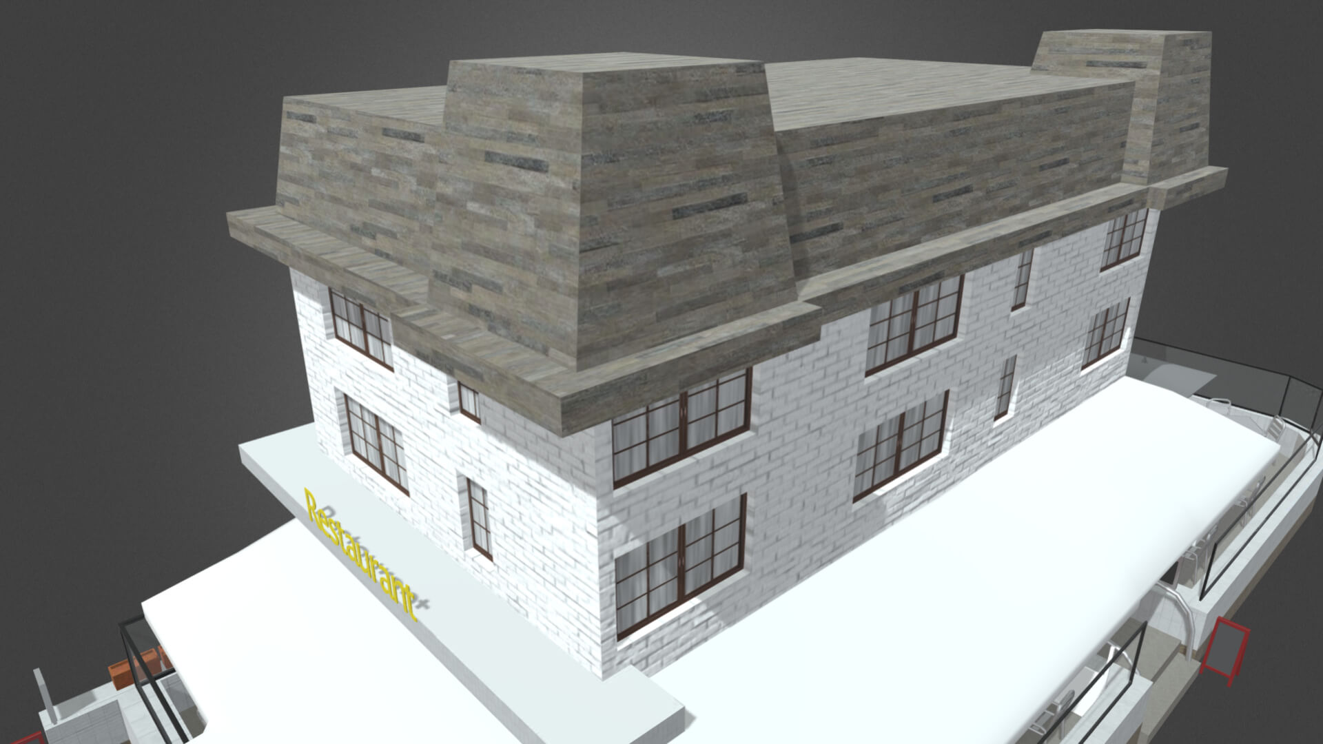 Bar Restaurant City Pack 01 Low Poly - 3D Model by ViperJr3D