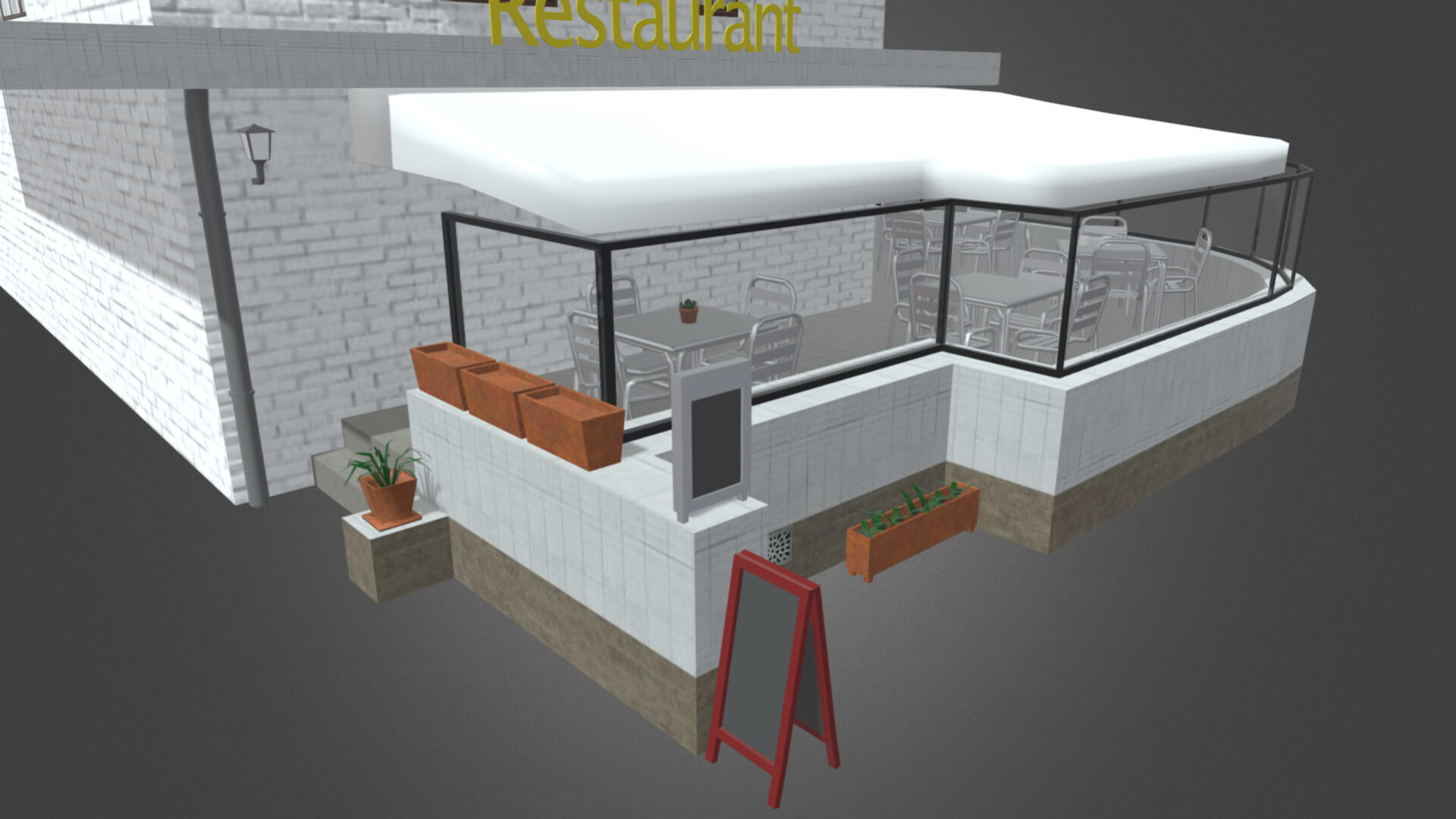 Bar Restaurant City Pack 01 Low Poly - 3D Model by ViperJr3D