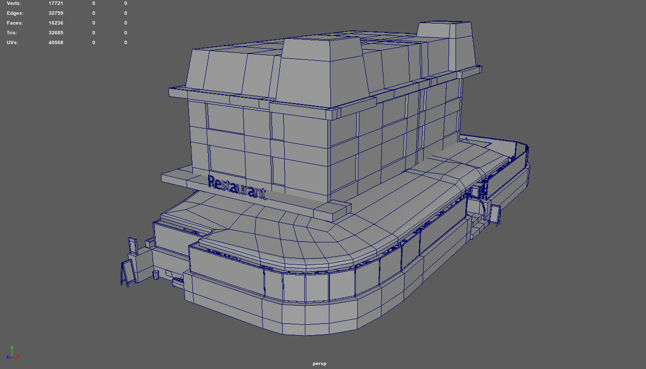 Bar Restaurant City Pack 01 Low Poly - 3D Model by ViperJr3D