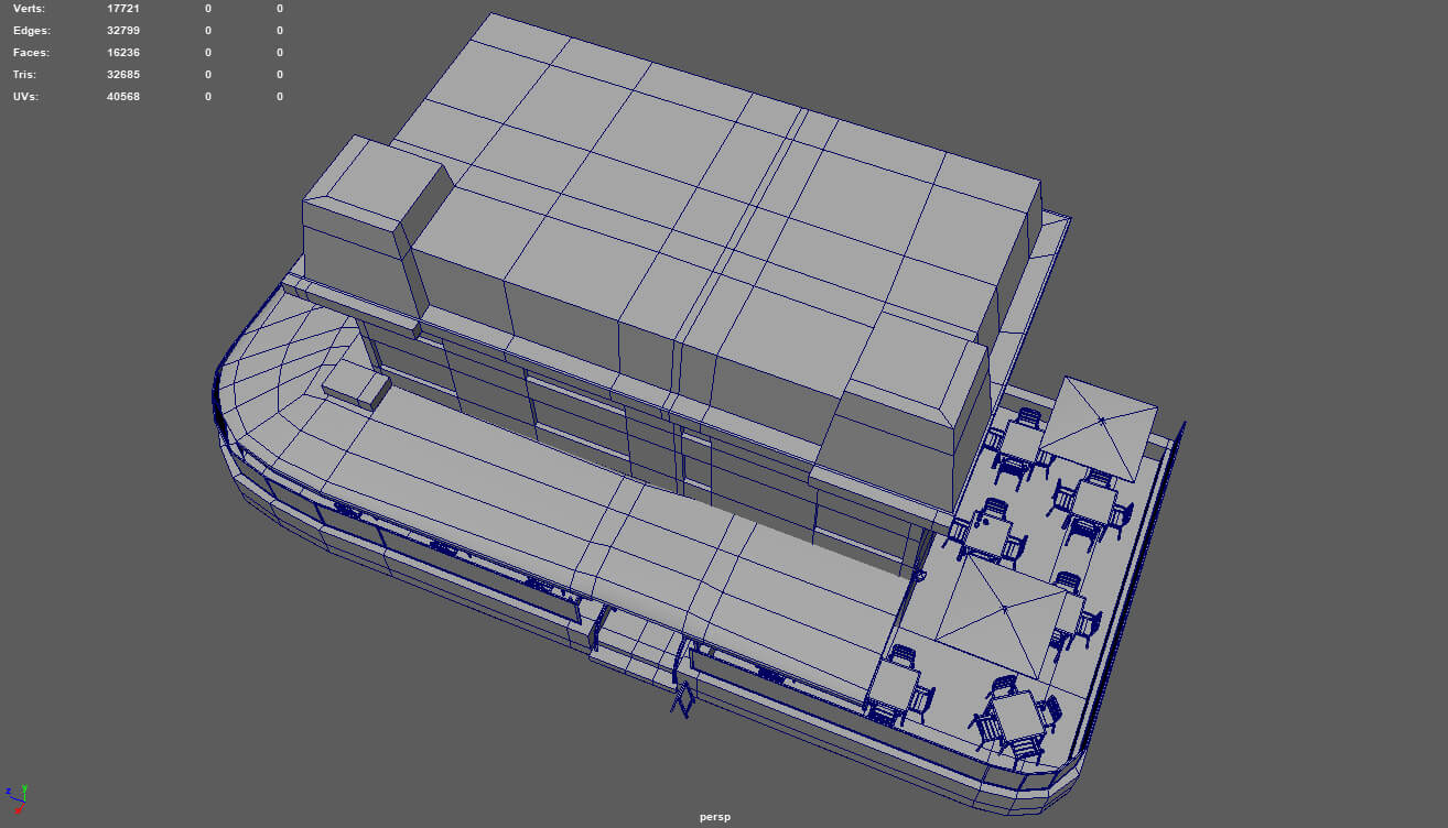 Bar Restaurant City Pack 01 Low Poly - 3D Model by ViperJr3D