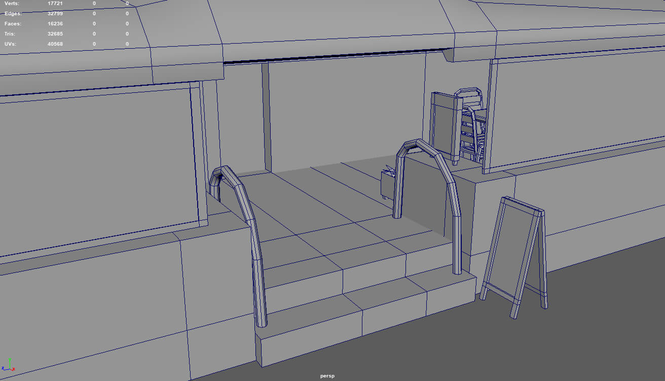 Bar Restaurant City Pack 01 Low Poly - 3D Model by ViperJr3D