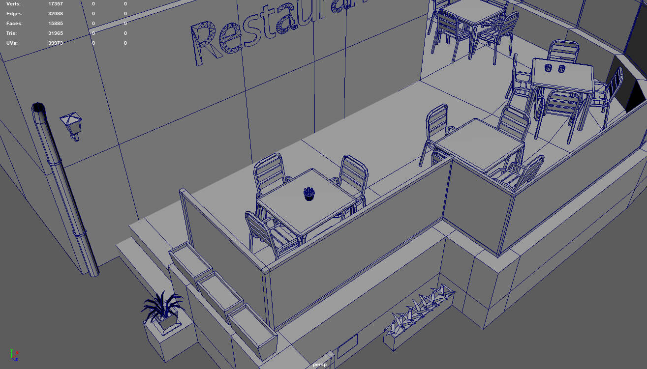 Bar Restaurant City Pack 01 Low Poly - 3D Model by ViperJr3D