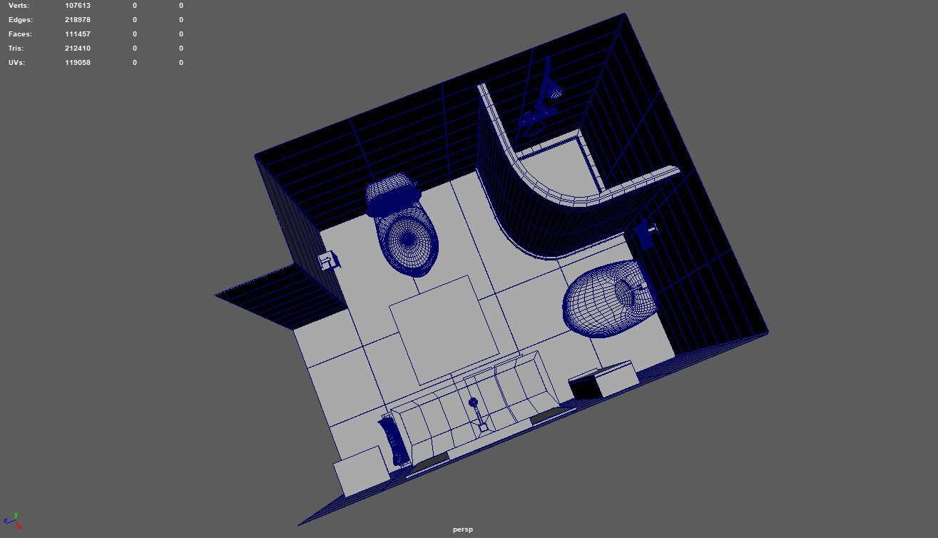 Bathroom Model 01 by ViperJr3D