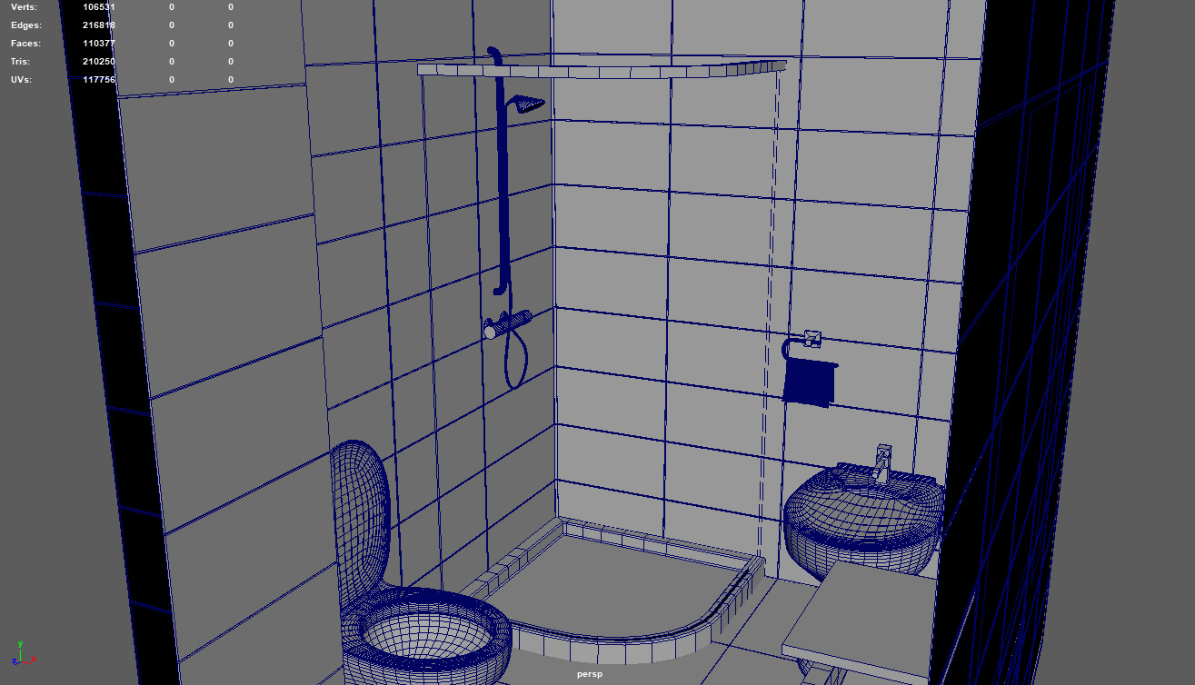 Bathroom Model 01 by ViperJr3D