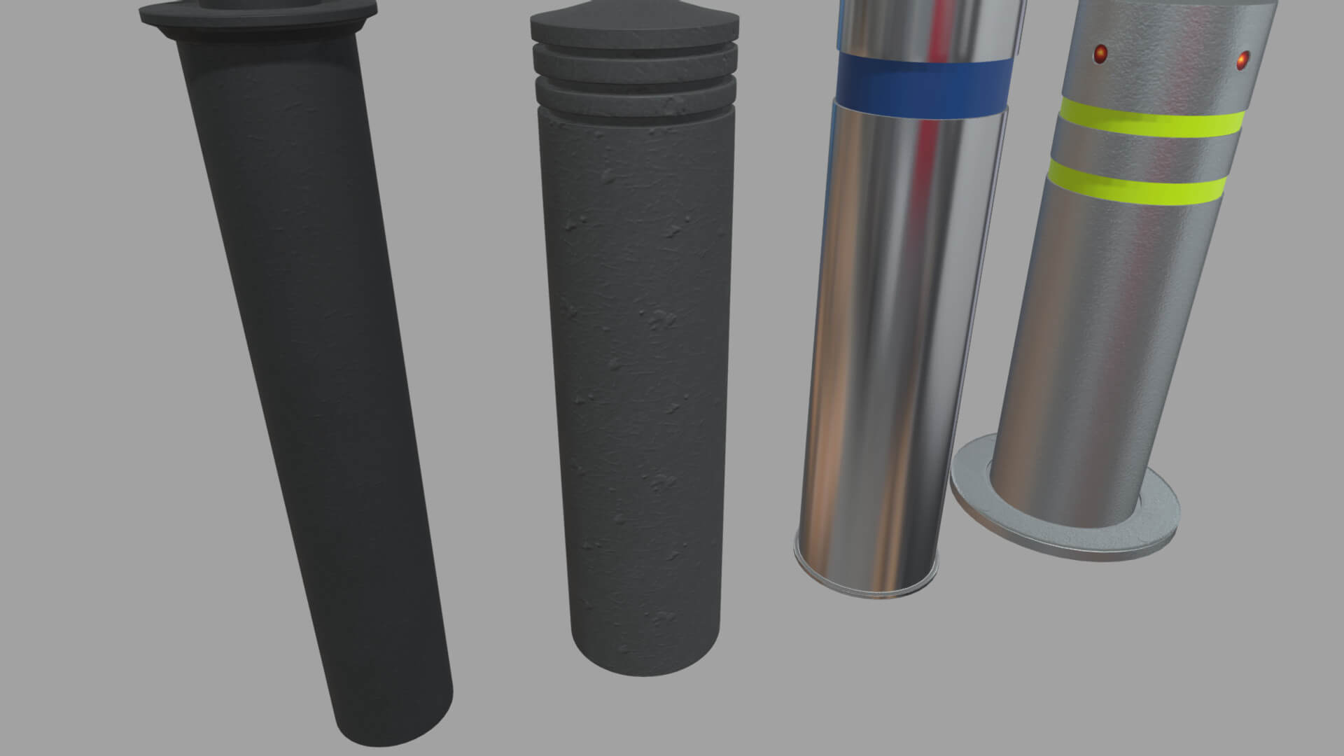 Bollards 07 08 09 010 Street - 3D Model by ViperJr3D
