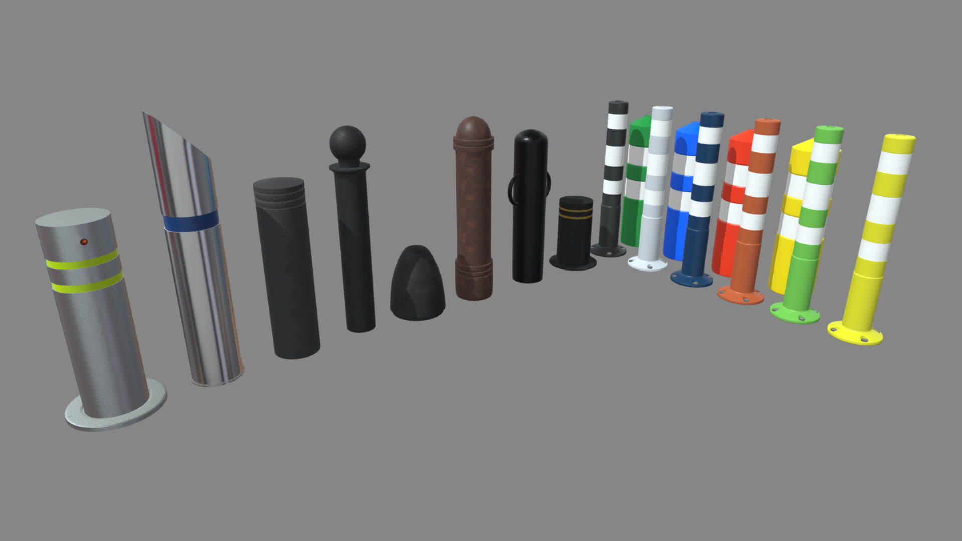 Bollards Pack Street - 3D Model by ViperJr3D