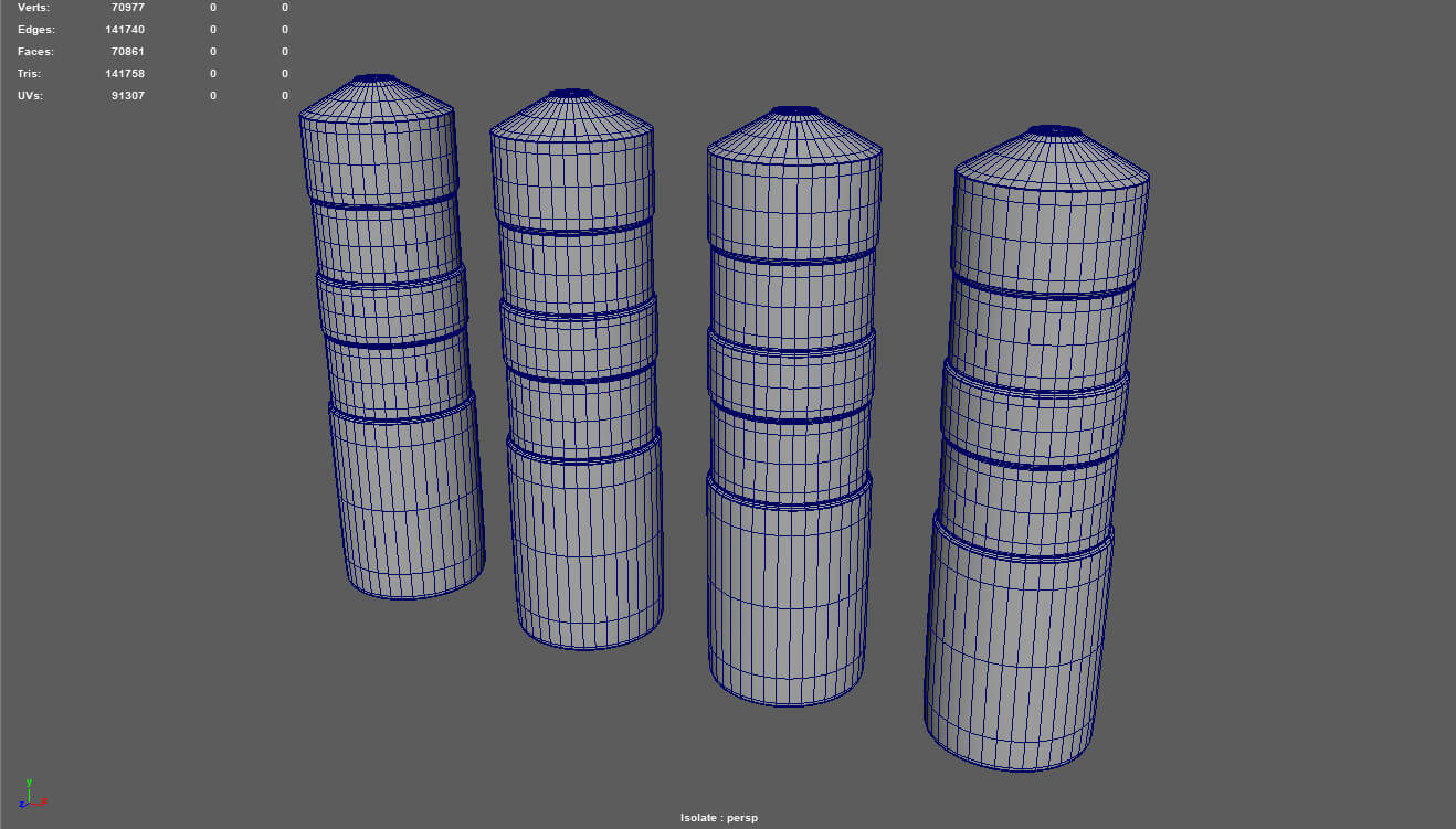 Bollards Pack Street - 3D Model by ViperJr3D