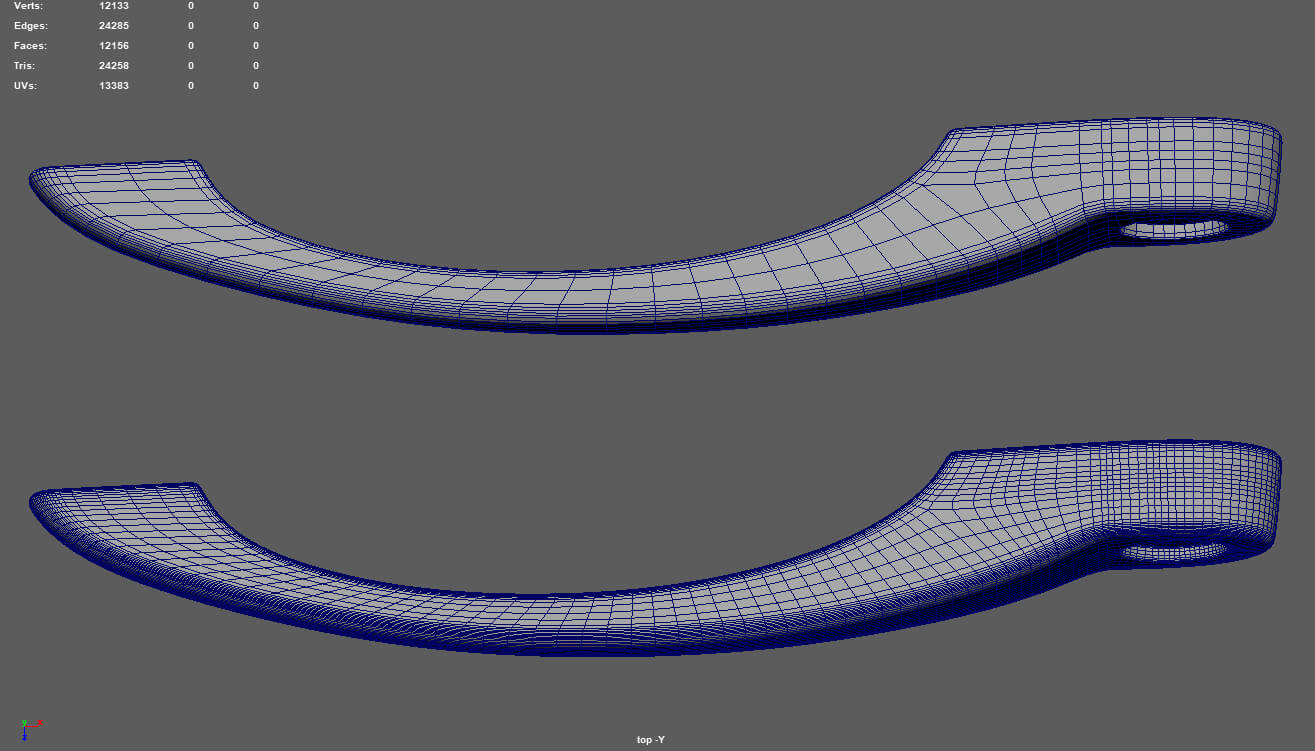 Car Door Handle 02 - 3D Model by ViperJr3D