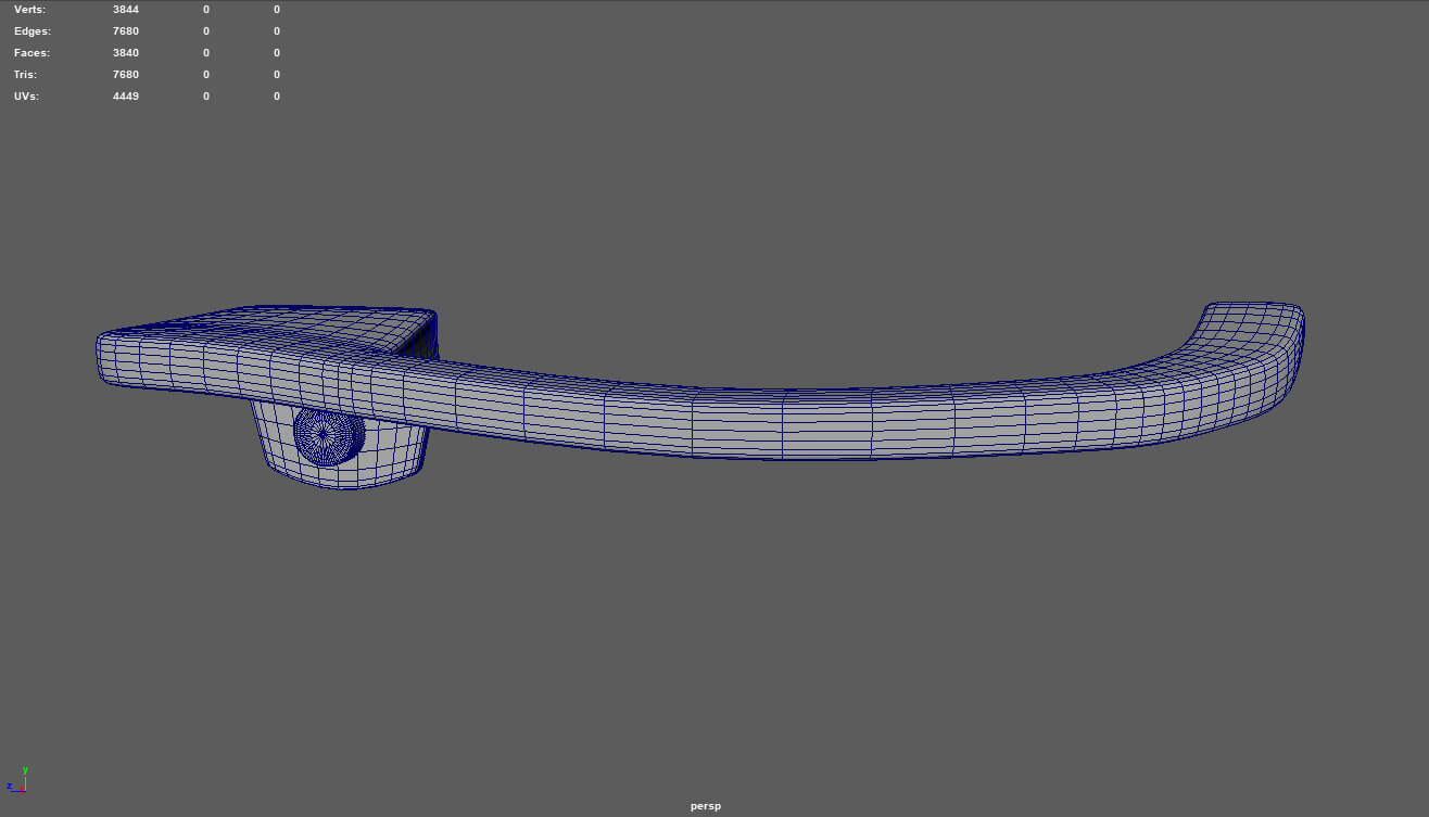 Car Door Handle 05 - 3D Model by ViperJr3D