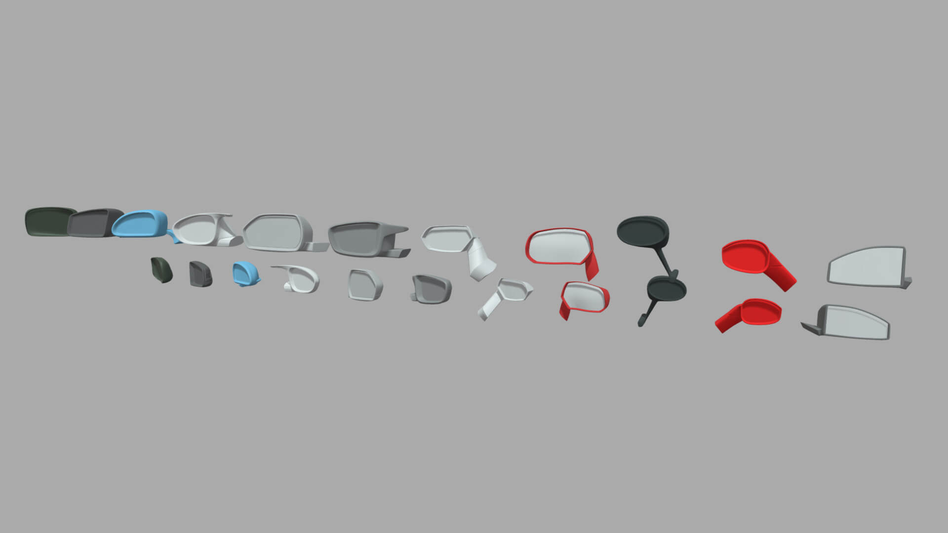 Car Side View Mirrors Pack - 3D Model by ViperJr3D
